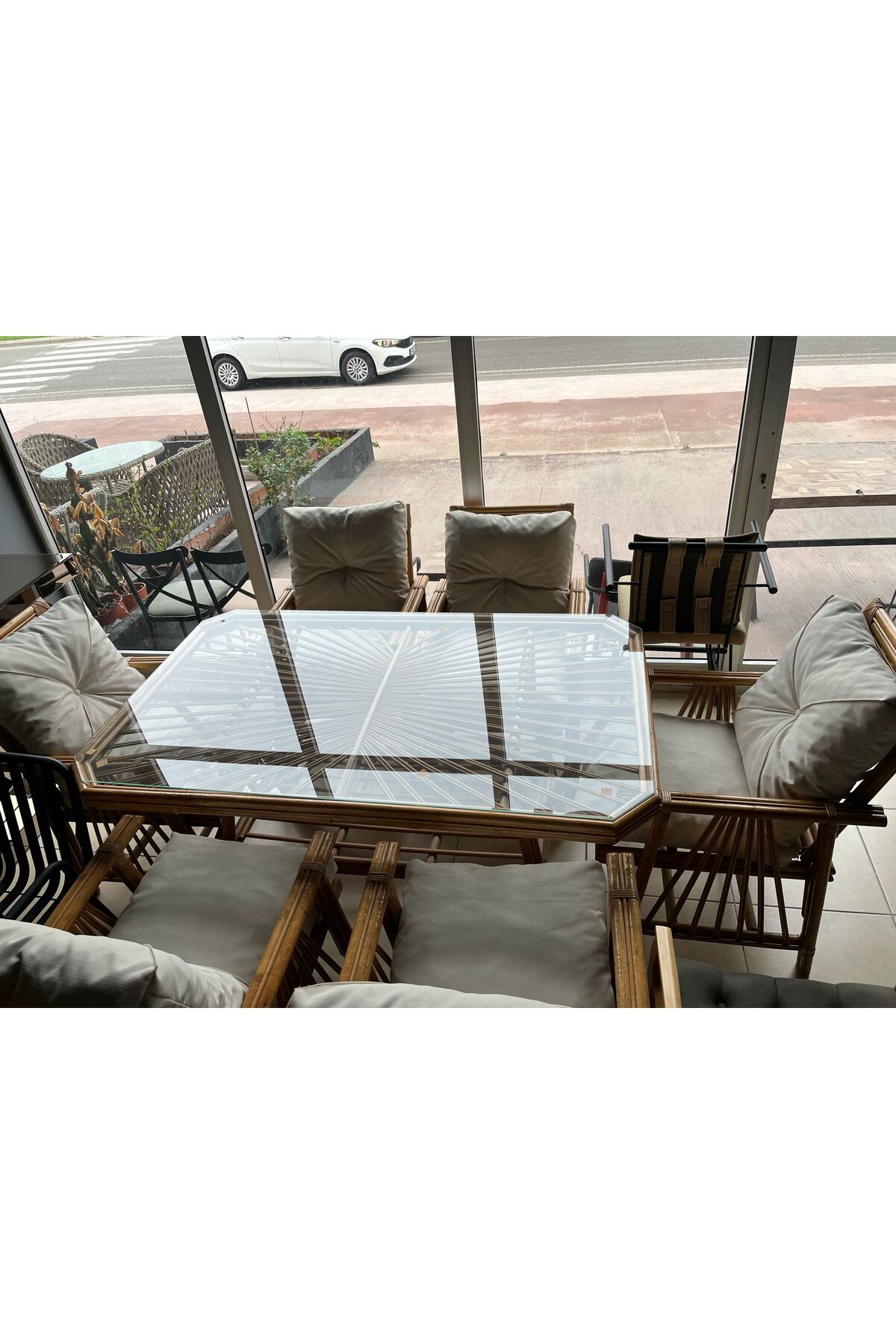 larissa design BAMBU 6 KİŞİLİK BALKON BAHÇE TERAS MOBİLYASI BAHÇE ...