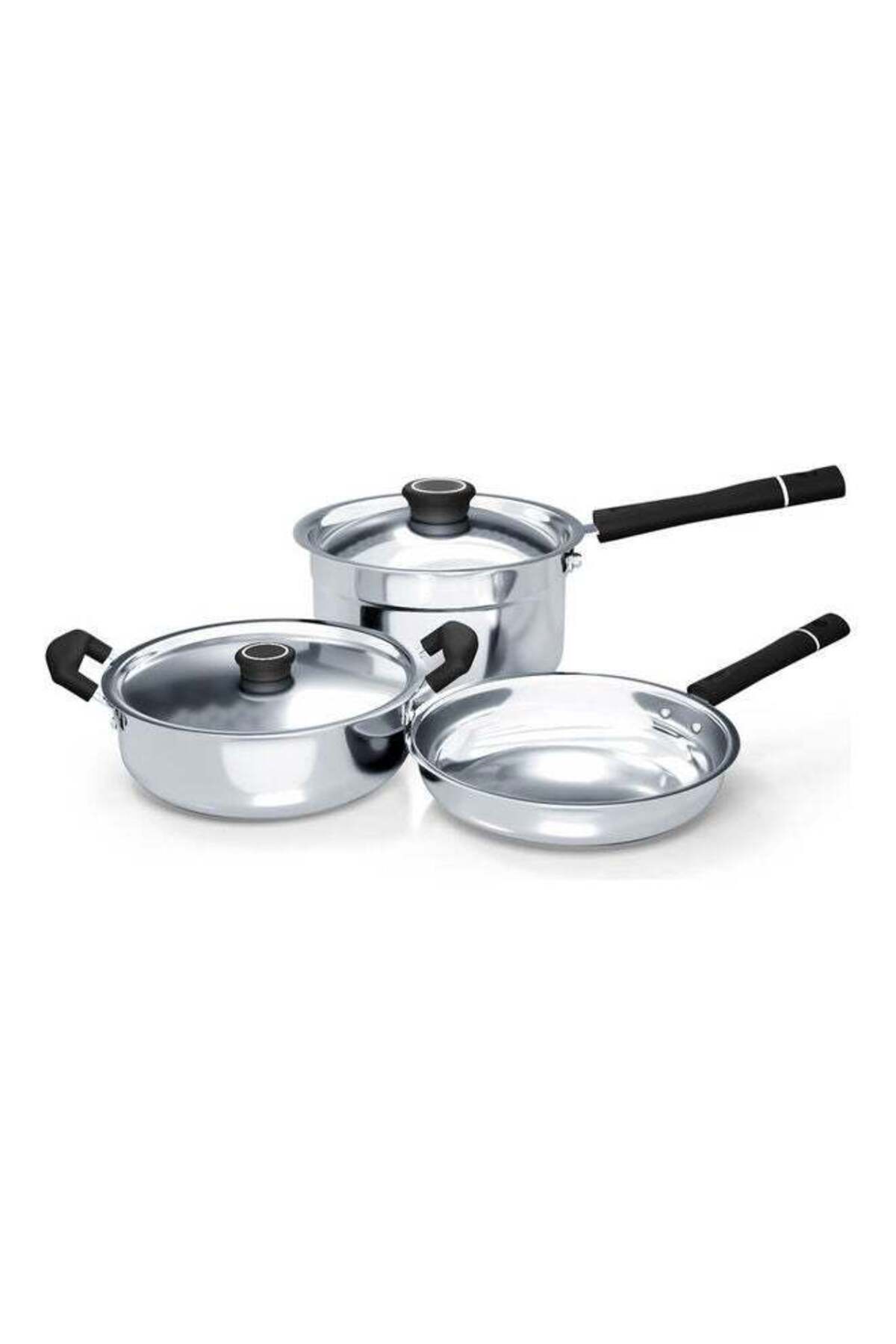 DELICI DELICI 5-Piece Stainless Steel Cookware Set, 304 Grade, Fry Pan ...