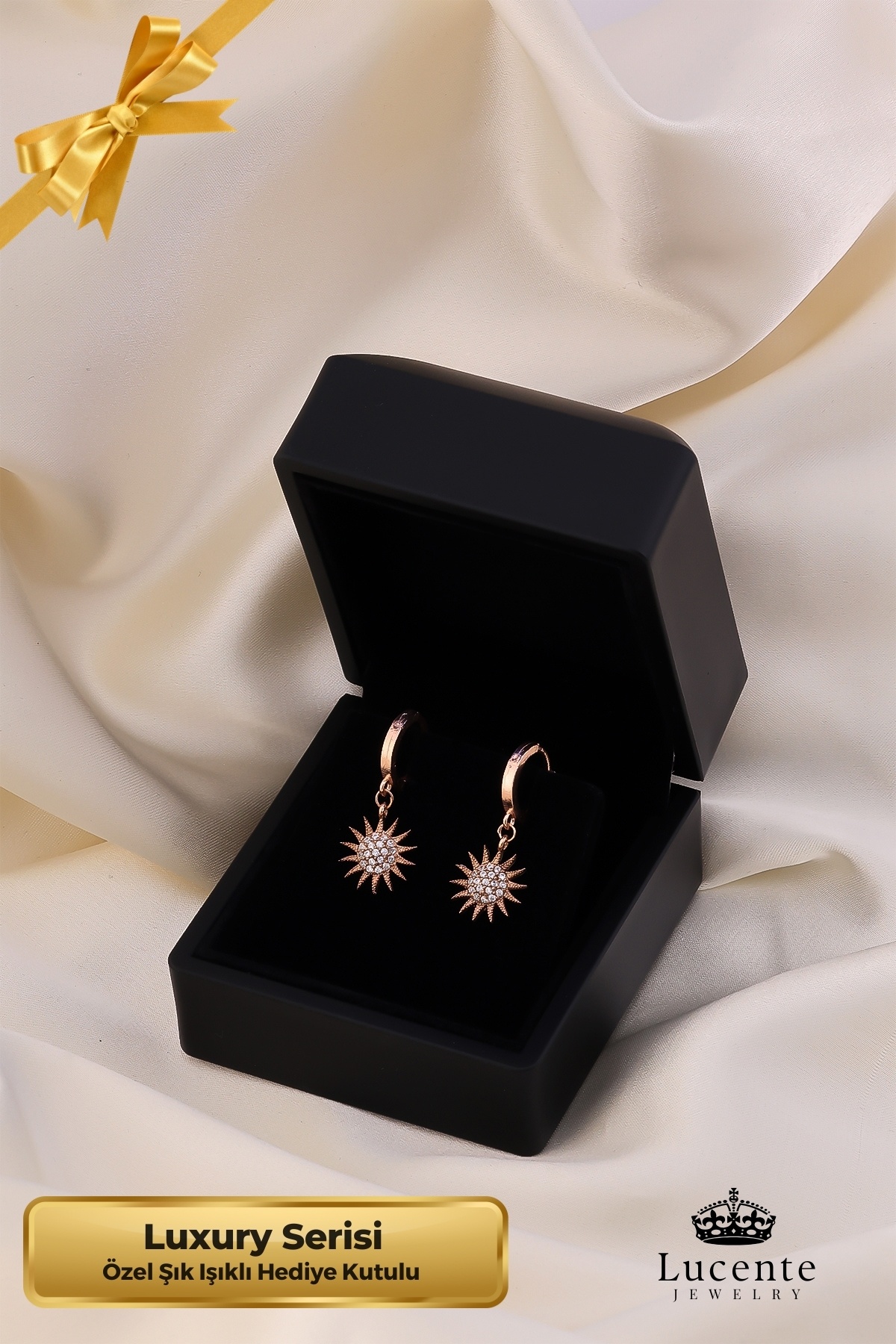 Lucente Jewellery Luxury Serisi Işıklı Hediye Kutulu 925 Ayar Rose Gümüş Kaplama Güneş ...