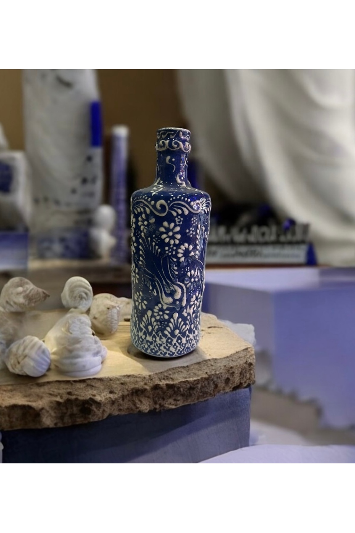 Seramic Mavi Dekoratif Vazo Seramik Deniz Esintisi - Fiyatı, Yorumları