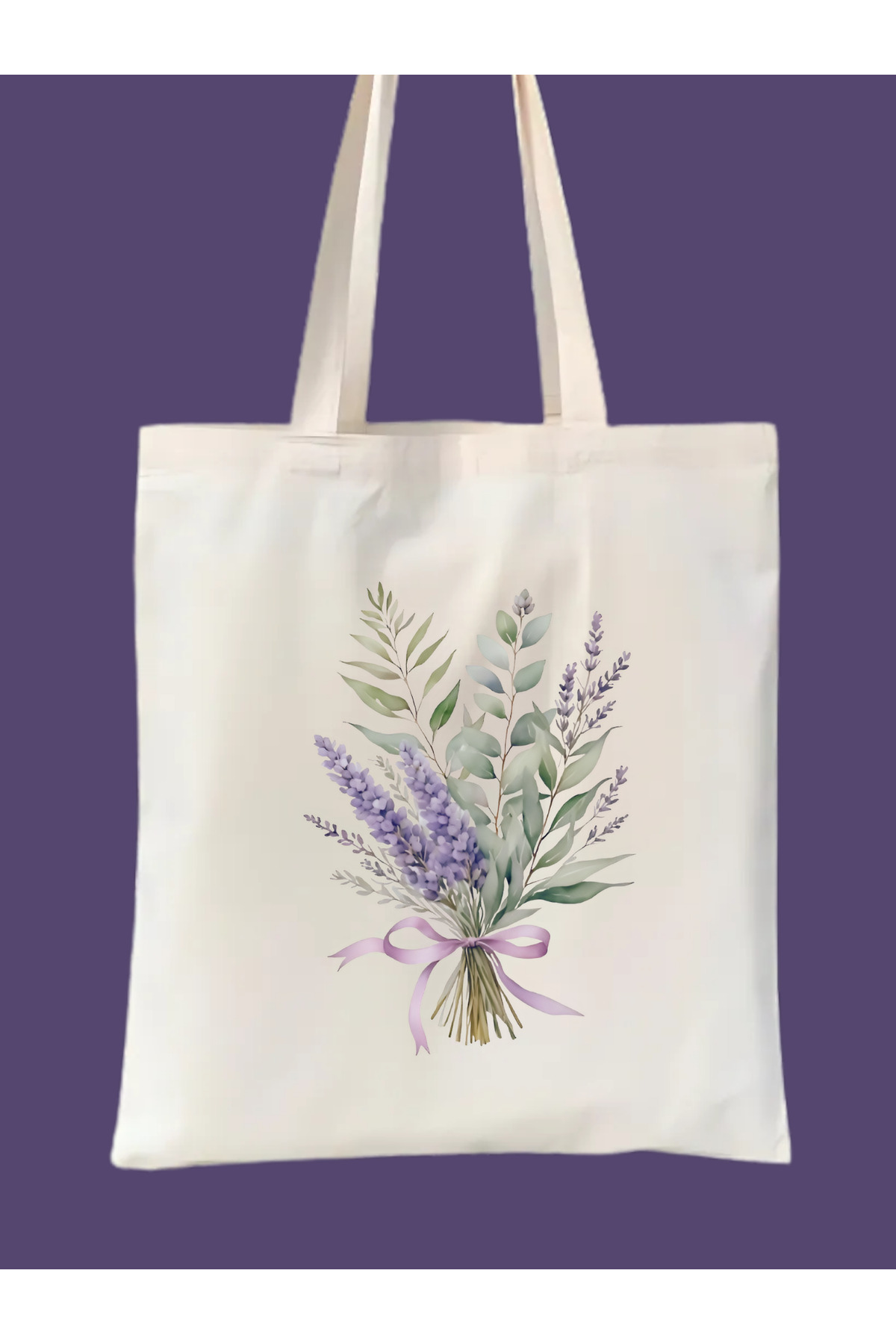 Cemira Lavender Bow, Lavanta Çiçek Y2K Retro Ham Bez Tote Bag Çanta ...