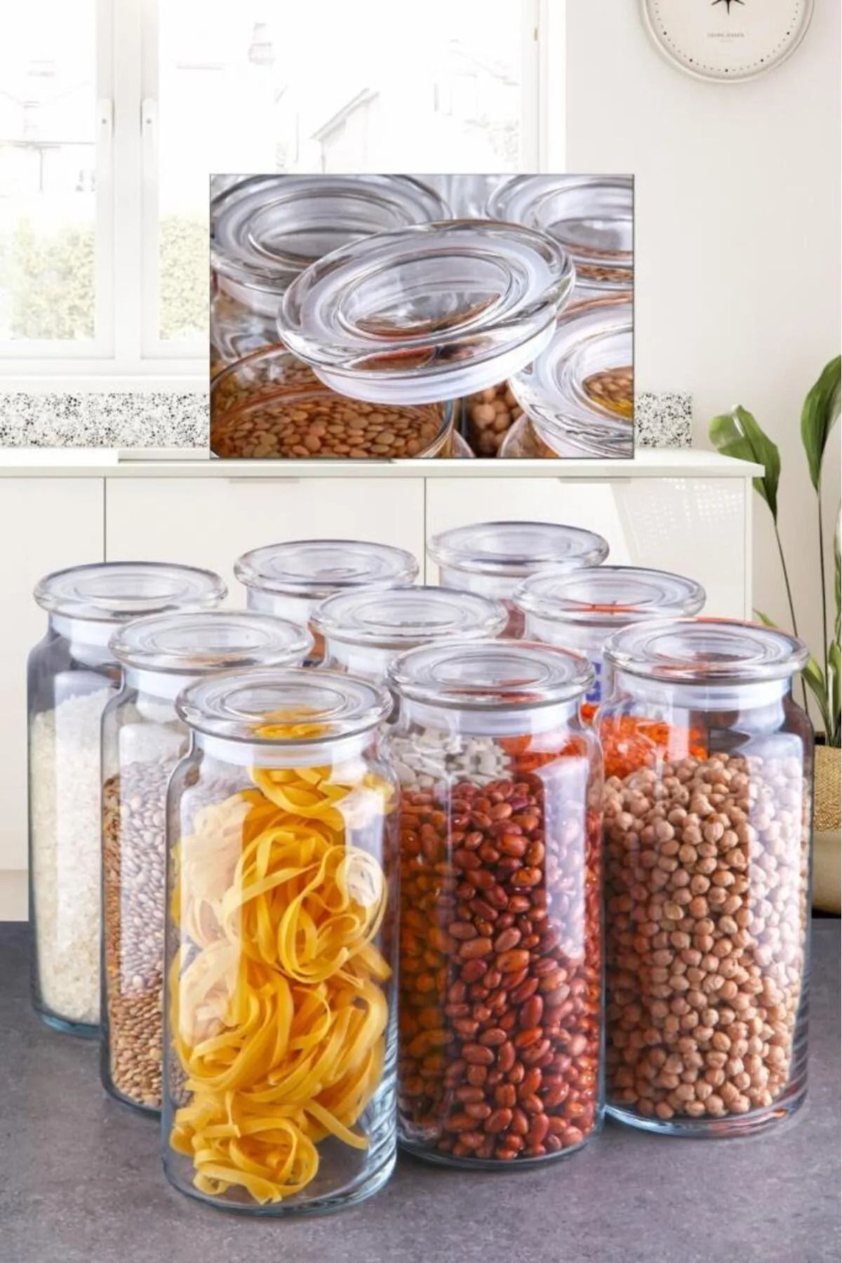 Decorium 9lu Vakumlu Kapaklı Cam Kavanoz 1,3 litre - Fiyatı, Yorumları