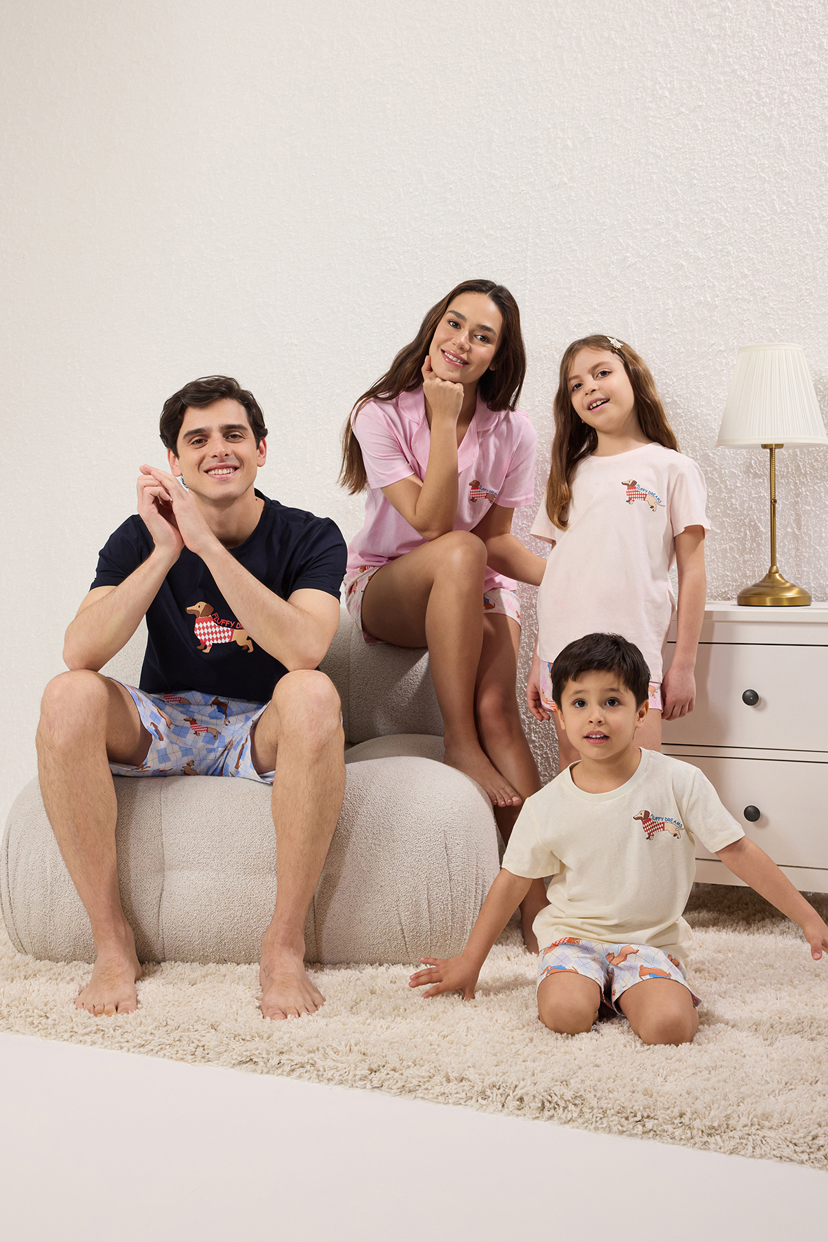 Trendyolmilla Kadın Family/Aile Pembe %100 Pamuklu Köpekli Şortlu Örme ...