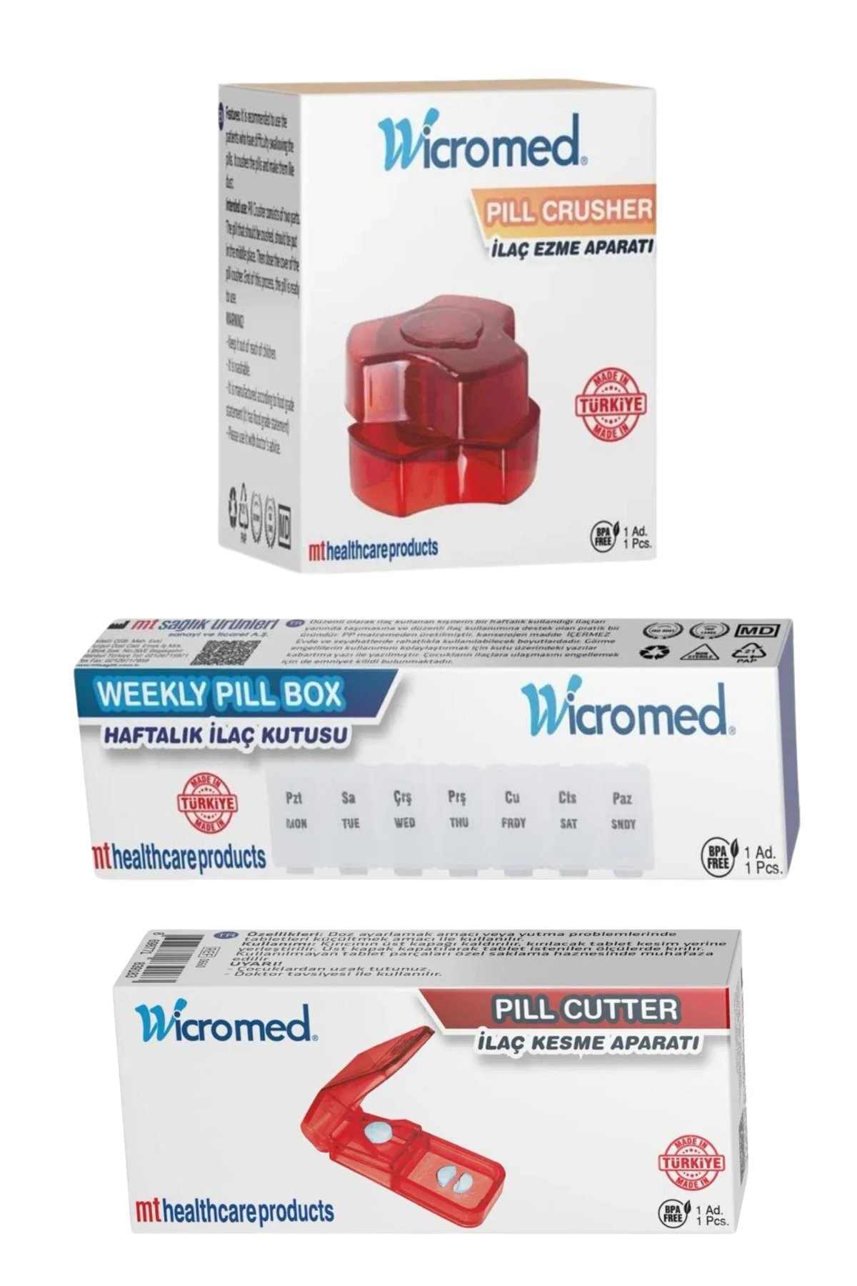 wicromed İlaç Kesici + Haftalık İlaç Kutusu + İlaç Ezme - Fiyatı, Yorumları