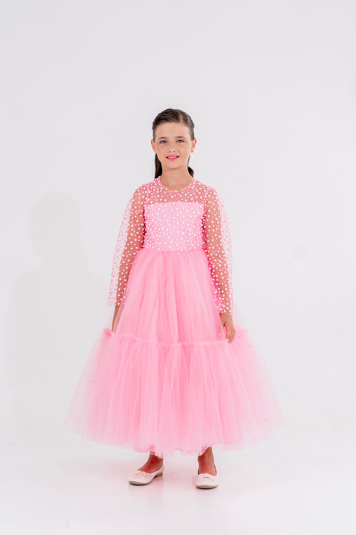 Eray Kids Puanlı Fırfırlı Kız Çocuk Abiye Elbise - Fiyatı, Yorumları