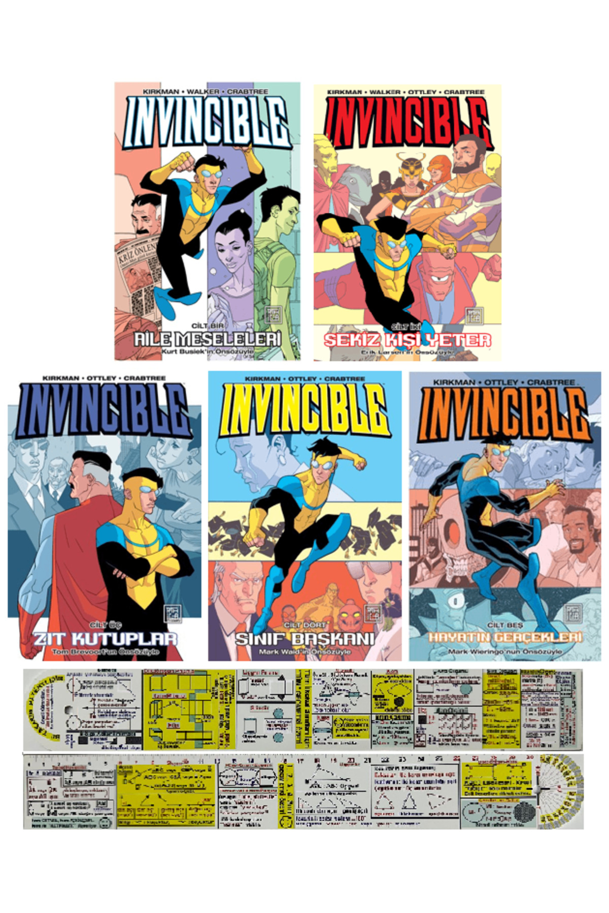 Destek Yayınları Invincible 1-2-3-4-5. Ciltler Çizgi Roman Seti + Mat ...