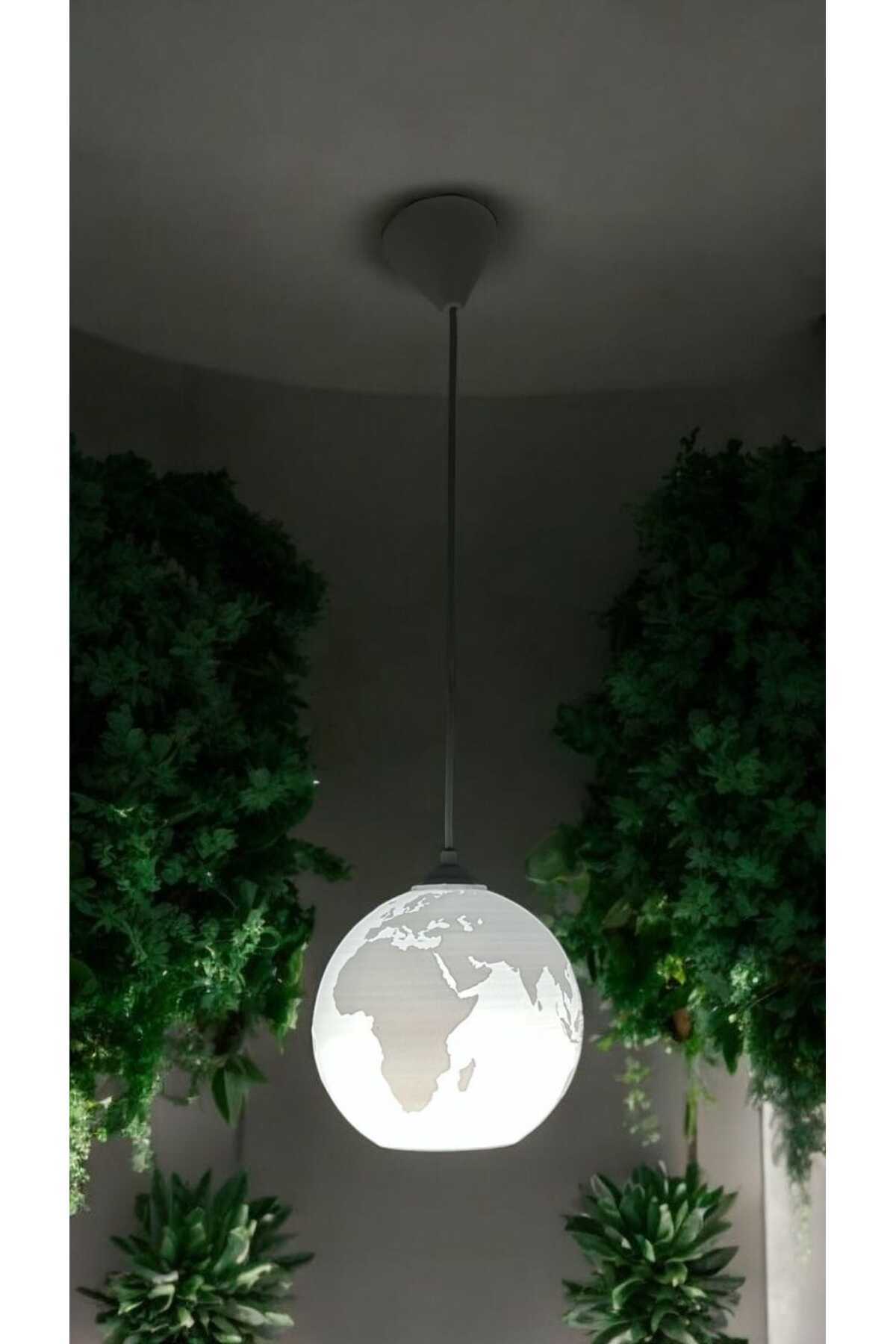 Aly Modern Lithophane Beyaz Dünya Tekli Sarkıt Avize - Fiyatı, Yorumları