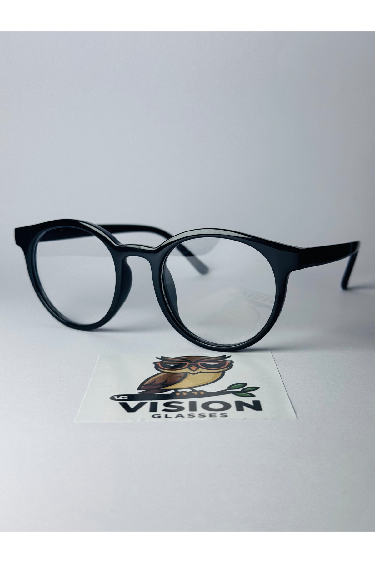 VG VISION GLASSES Dense Black Unisex Siyah Yuvarlak Kalın Mavi Işık ...