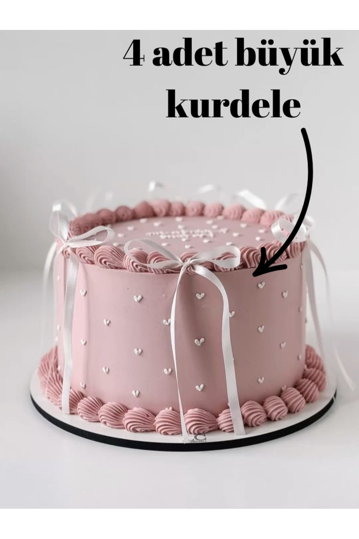 Fiyonks Atölye Pasta Balon Üzeri Fiyonk Kurdele Beyaz 4 adet büyük ...
