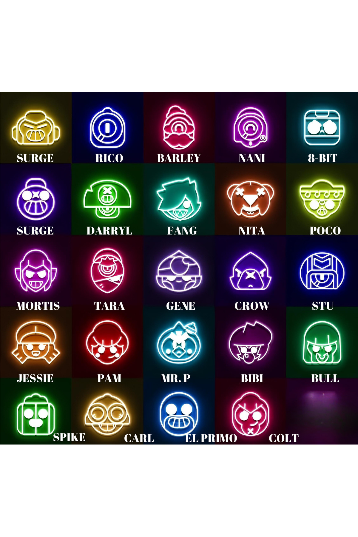 BRAWL STARS Karakter Çocuk Genç Odası Aydınlatma Neon Led Tabela ...