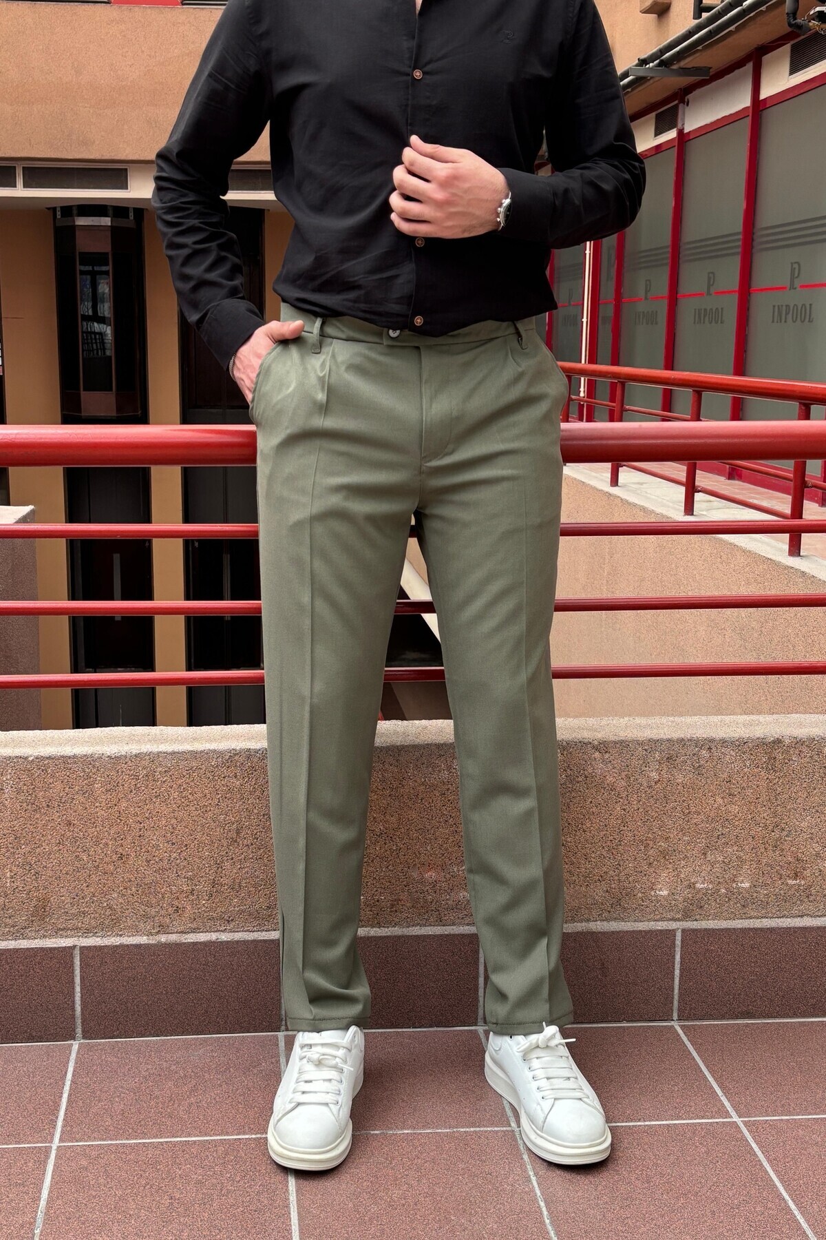 inpool Erkek, dil detaylı, Büyük beden, Old Money Culture, Yazlık-Baharlık, kumaş pantolon 296 ...