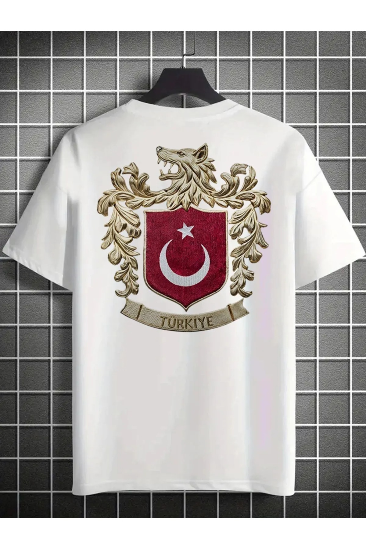 venüsdijital Bozkurt Sembol Türkiye SIRT ve Ön Baskılı Unisex T-shirt ...