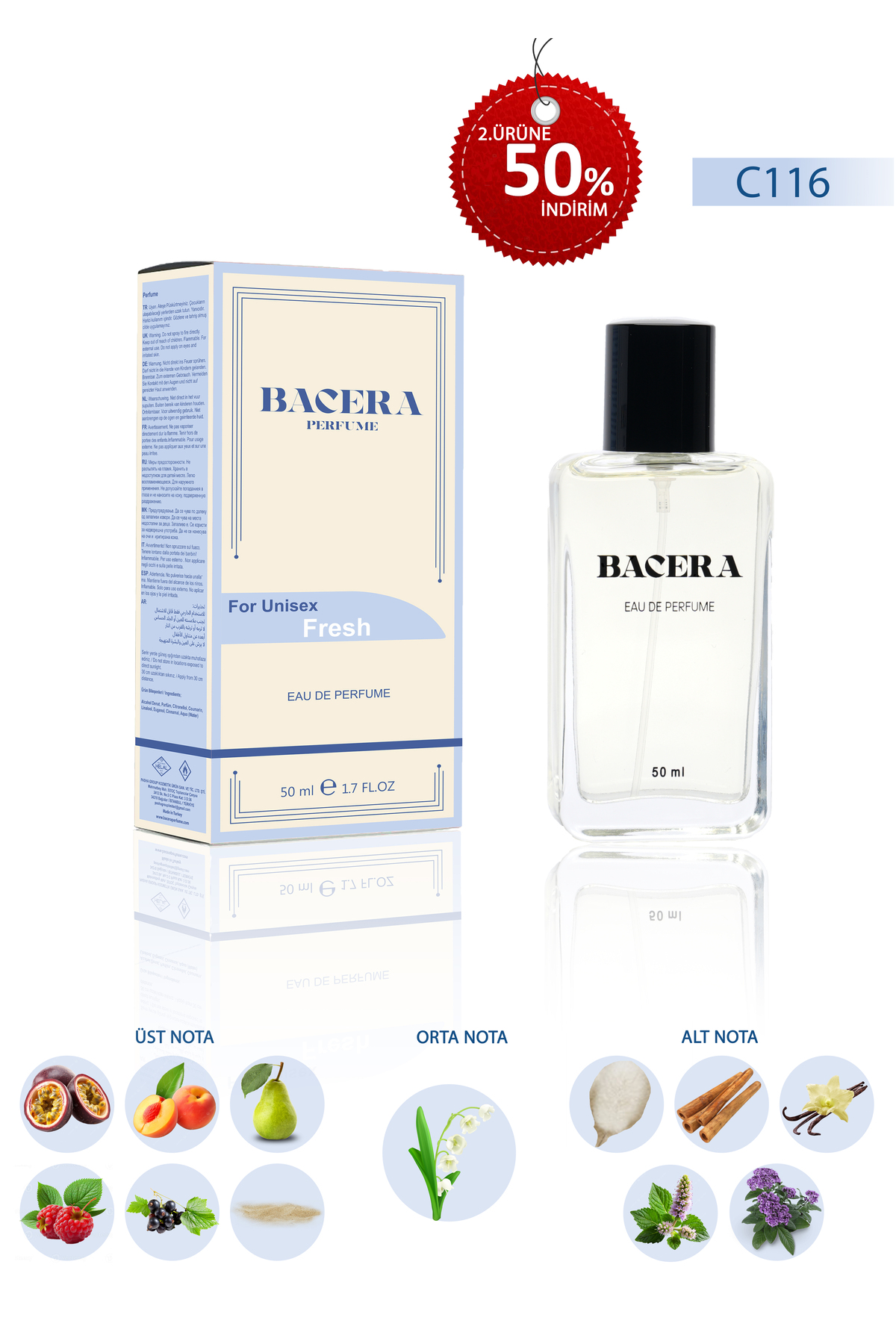 BACERAPERFUME Bacera C116 Fresh Unisex Parfüm 50 Ml - Fiyatı, Yorumları