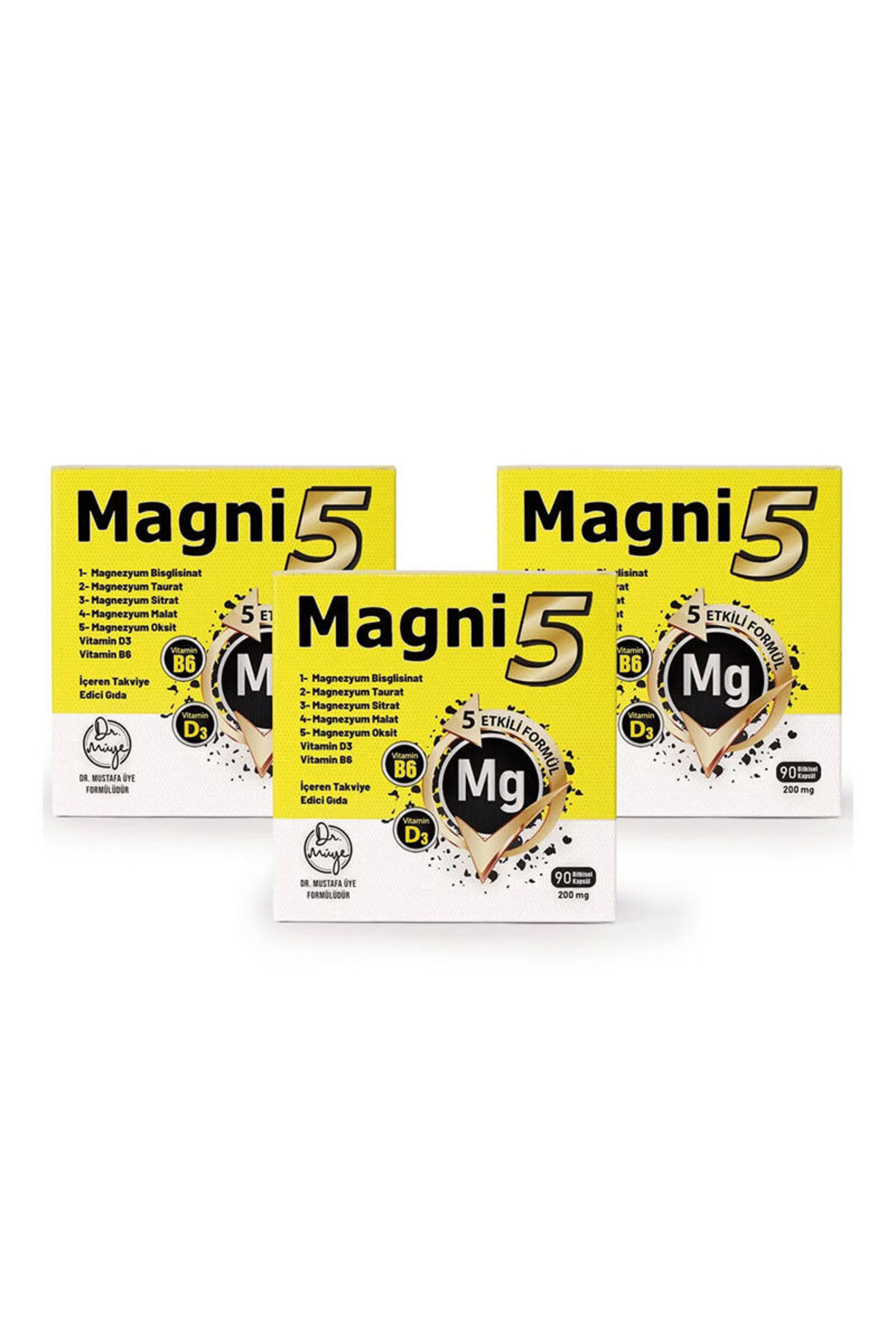 MAGNİ5 Magni5 Magnezyum Vitamin D3 B6 İçeren Takviye Edici Gıda 3x90 ...