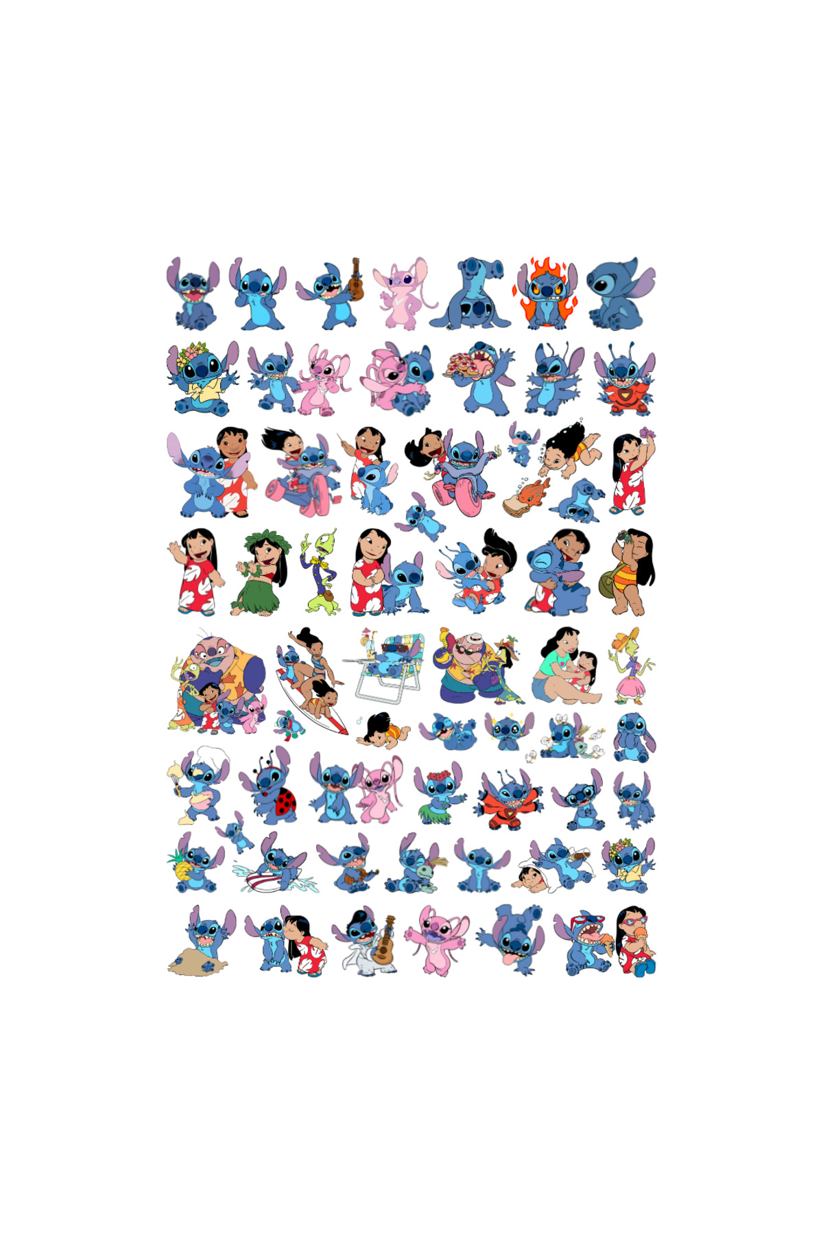 Ororabutik 61 Adet Lilo ile Stiç Sticker Seti - Etiket Seti Scrapbook ...