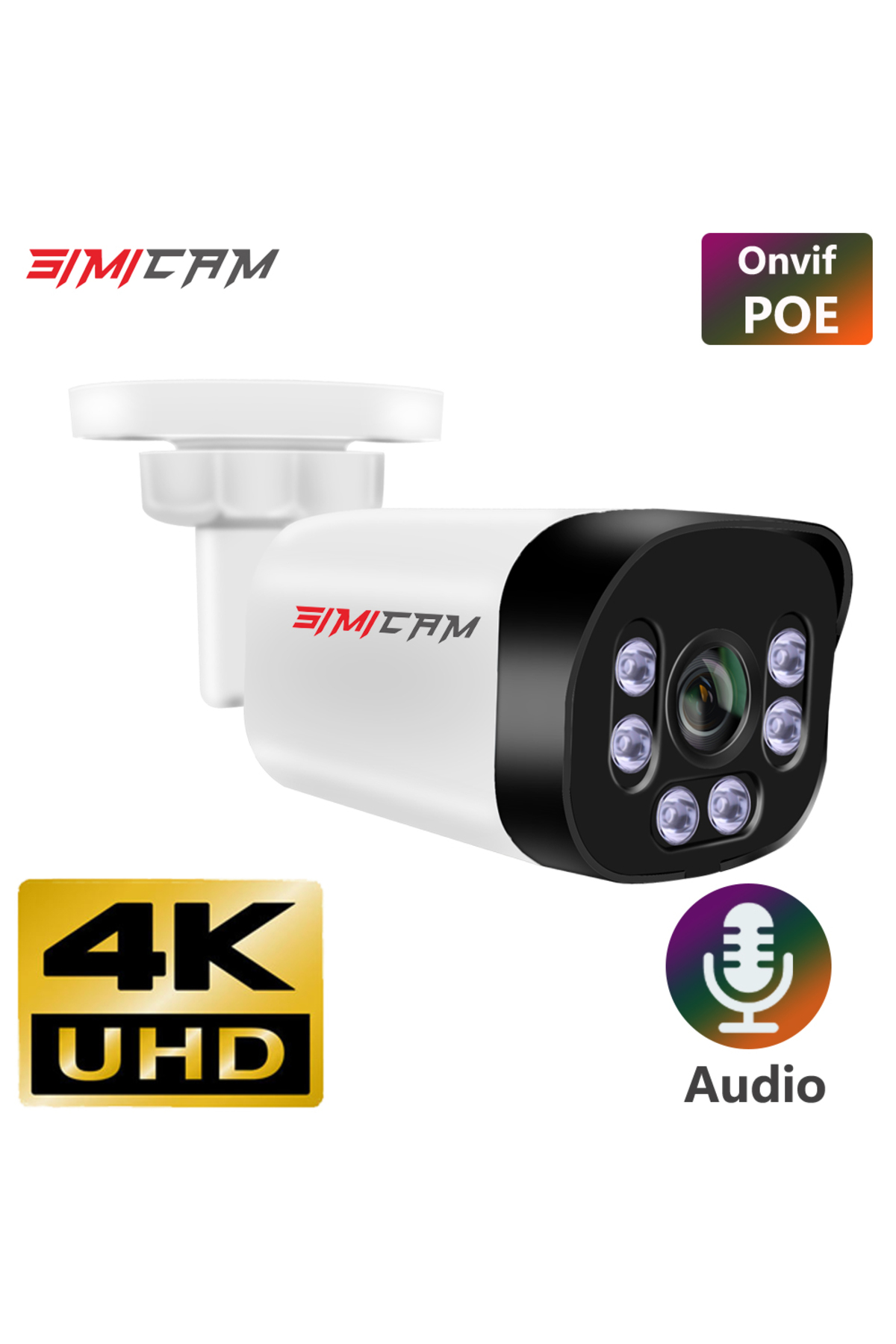 Choice 3.6mm 4K POE 48V SIMICAM 4K Poe Camera With Audio 48V POE/DC 12V ...