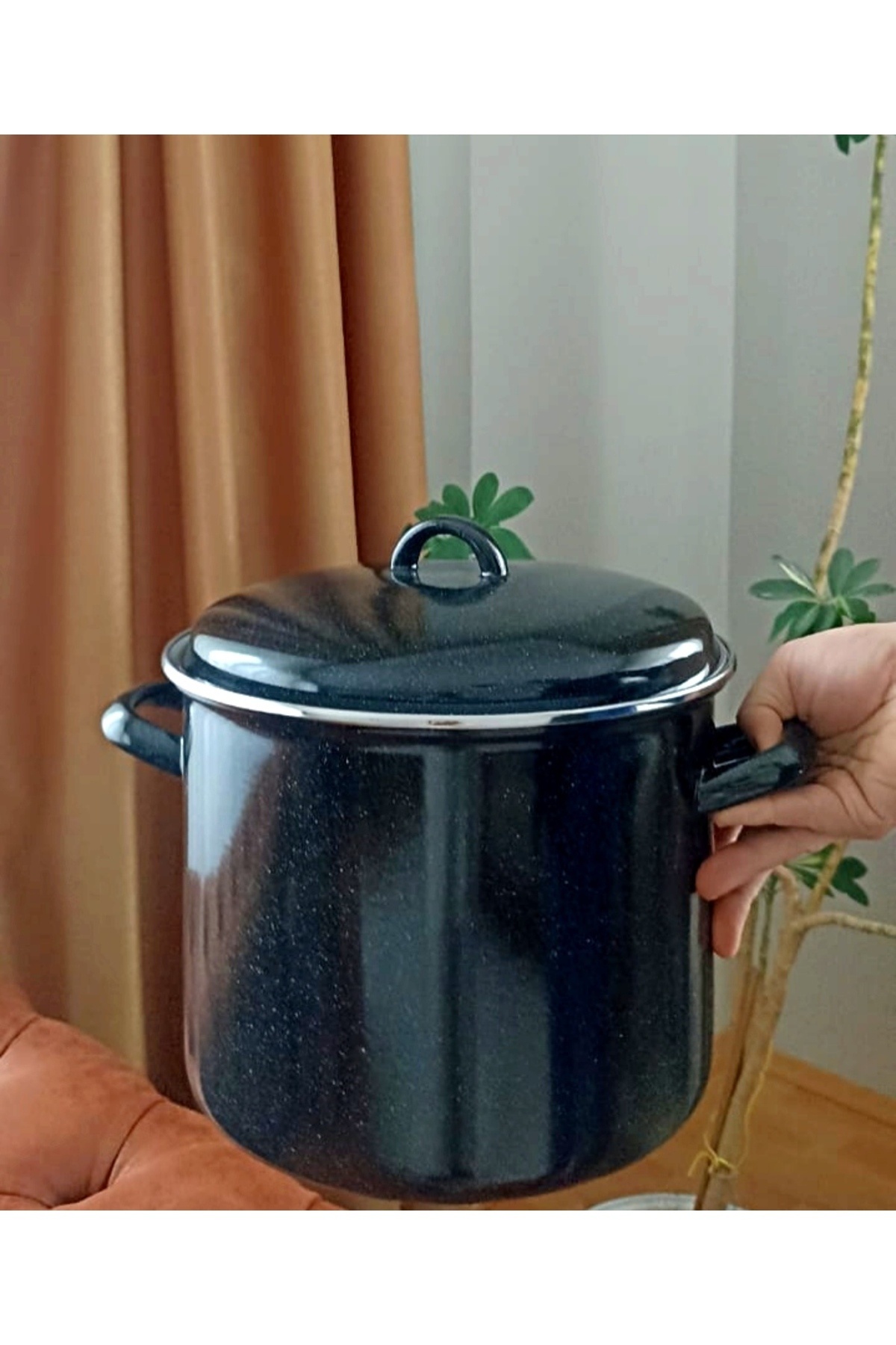 EBRULİEMAYE Black Mottled Enamel Large Size Copper Stockpot Milk Yogurt ...