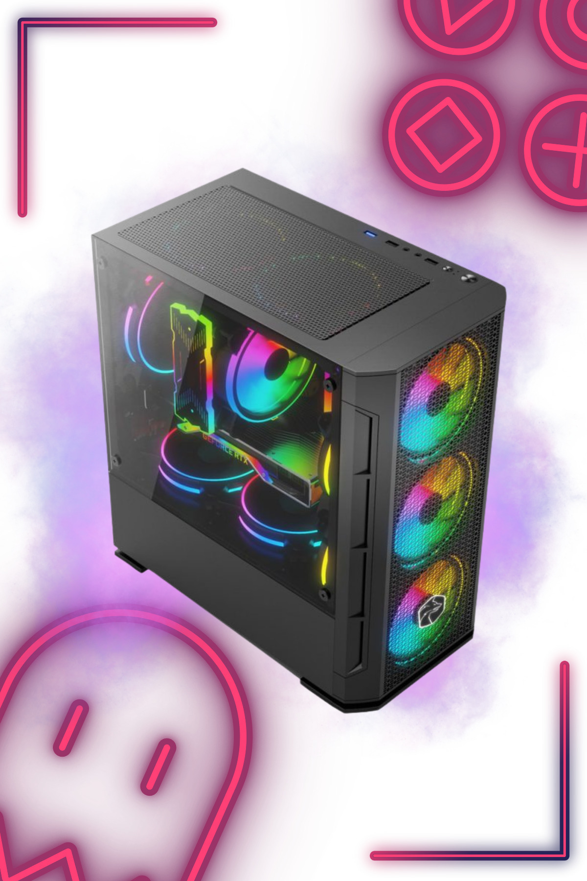 GAMİNGTECH RYZEN 5 5600 RTX4060 8 GB Ekran Kartı 500 GB NVEME M2ssd-16gb Ram-ARGB Oyuncu-Yayıncı ...