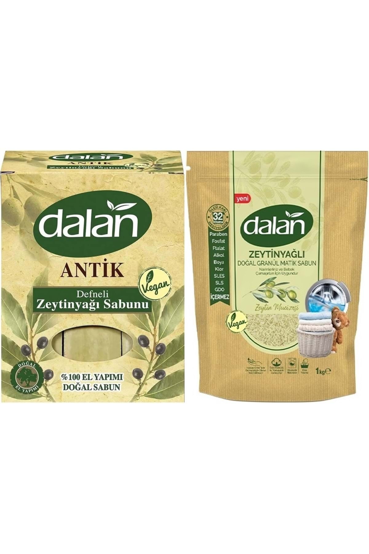 Dalan Ancient Laurel Olive Oil Soap (900Gr) Classic & Granulated Set ...