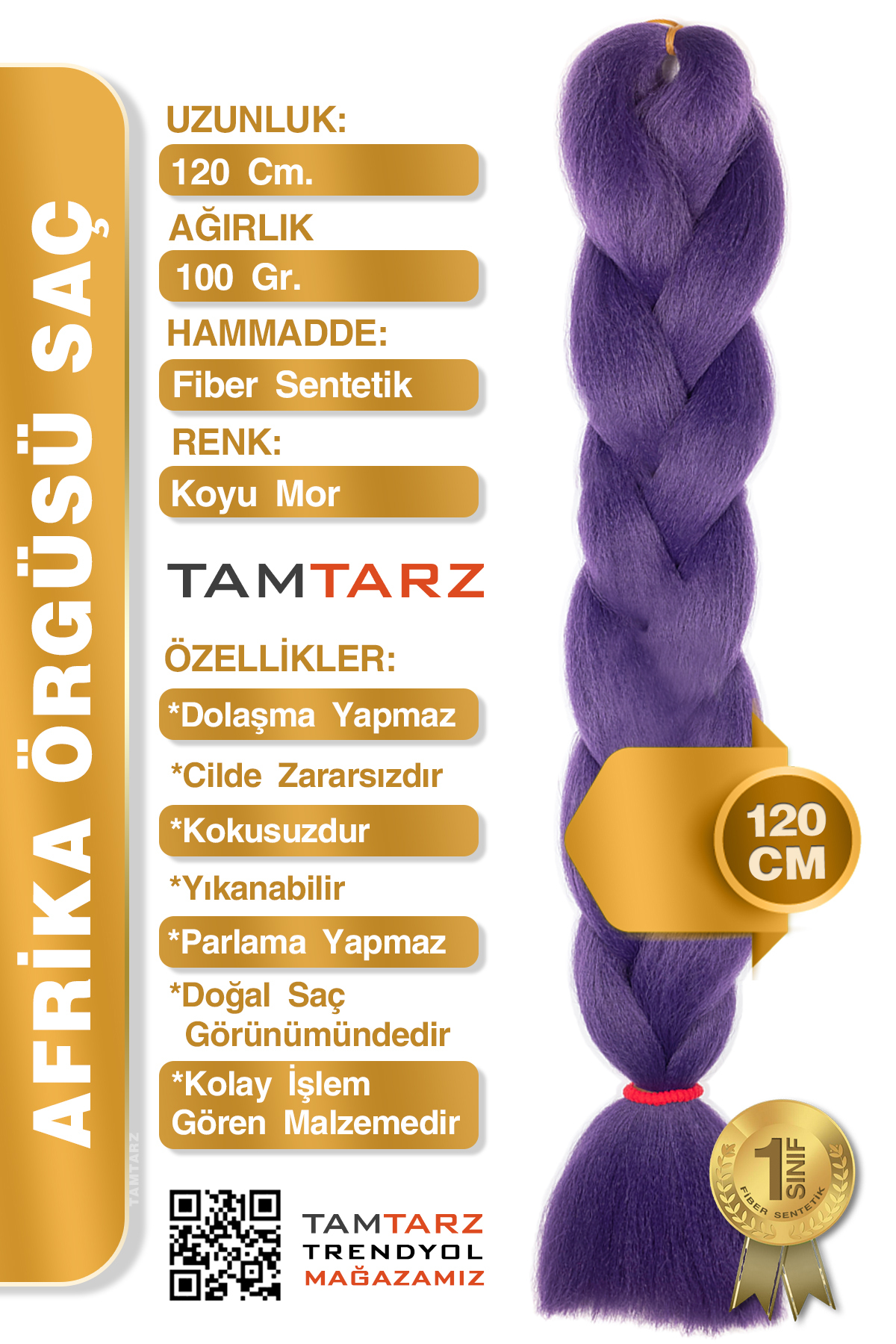 TAM TARZ Afrika Örgüsü Rasta Ve Box Braid İçin Fiber Sentetik Saç ...