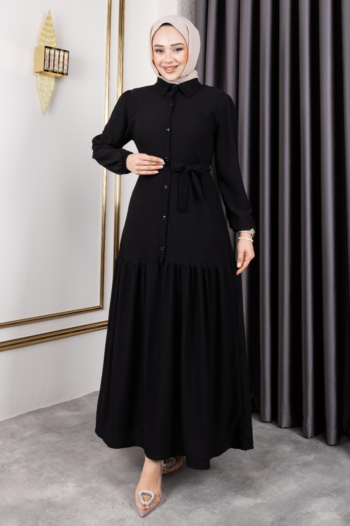 QUMEX Kadın Yazlık Trend Gömlek Yaka Düğmeli Kolu Lastikli Bürümcük ...