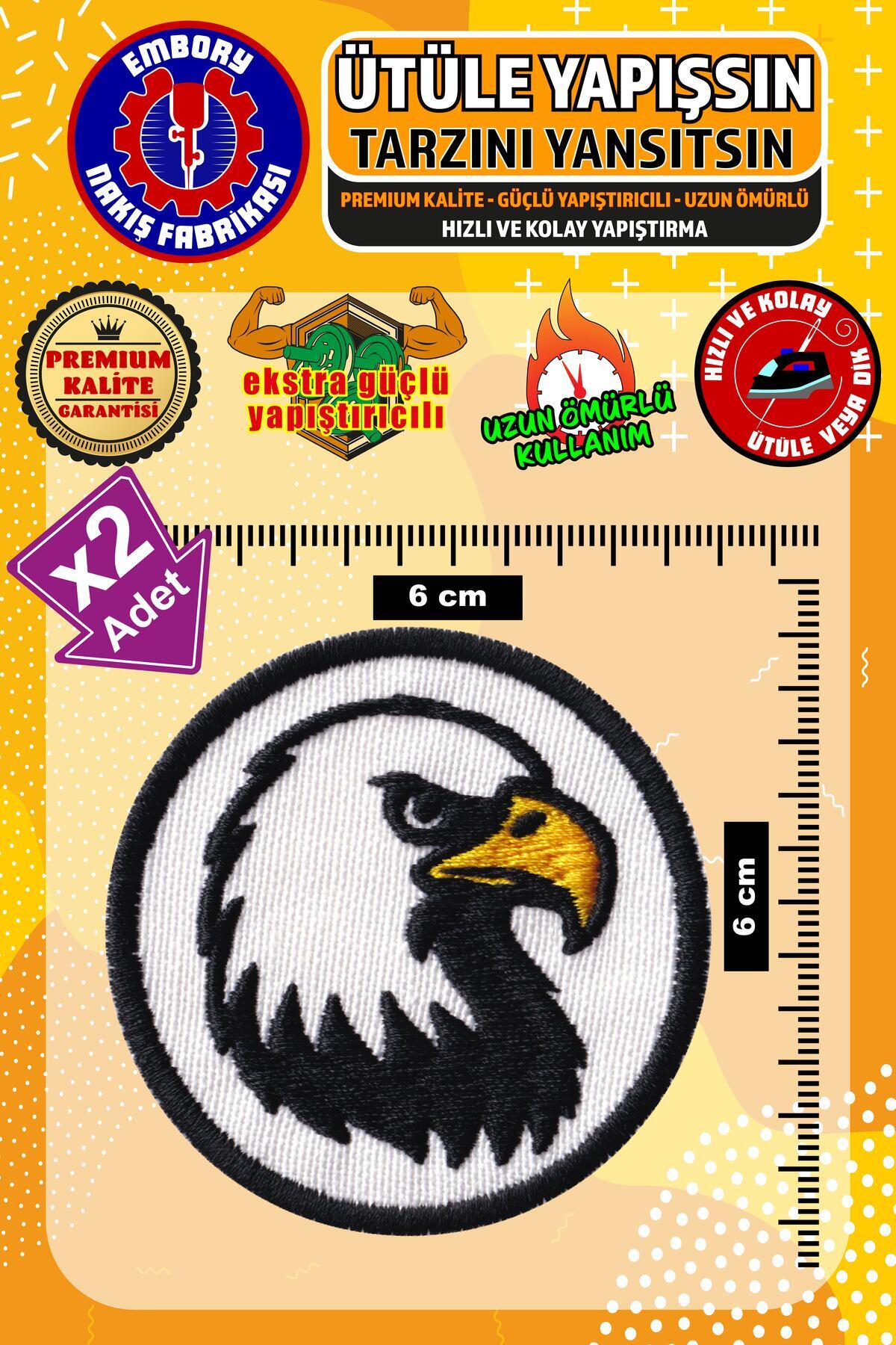 Embory Ütü Ile Yapışan Arma Yama, Kartal Kuş (2 ADET) Ütüyle Yapışan ...