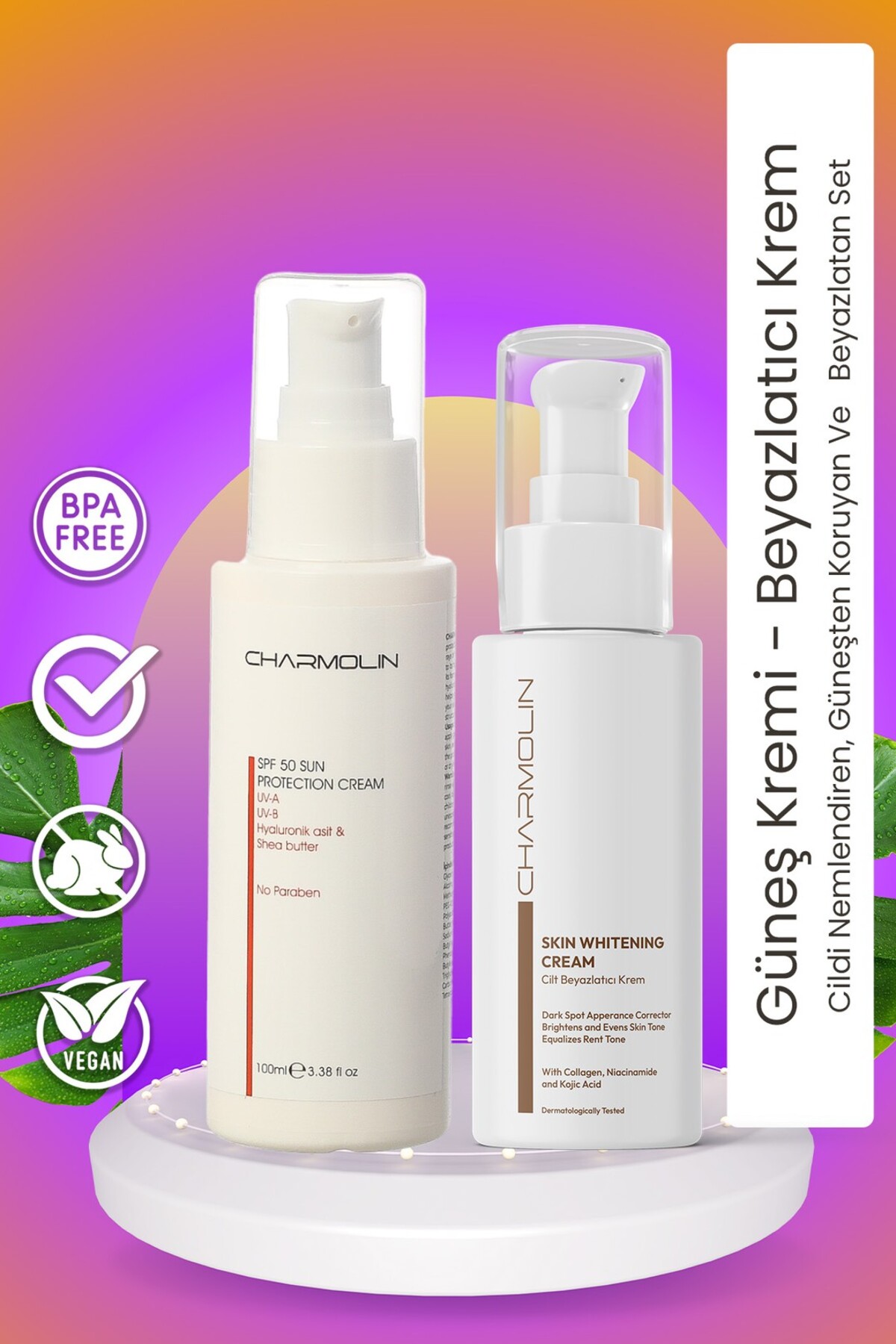 CHARMOLİN Cilt Beyazlatıcı Aydınlatıcı Krem ve Spf 50 Leke Karşıtı Suya ...