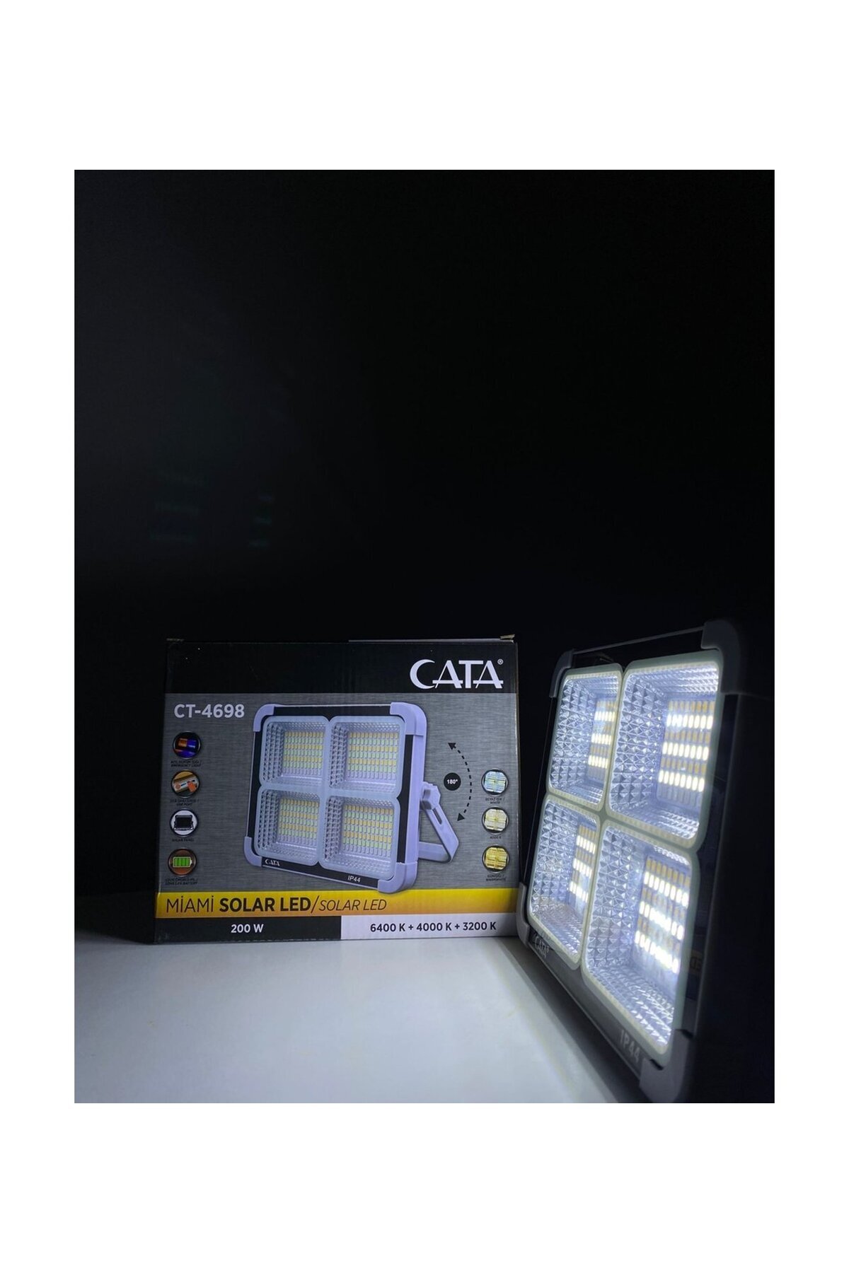 Cata Ct-4698 Miami Solar Led Projektör ( GÜNEŞ ENERJİSİ İLE ŞARJ ...