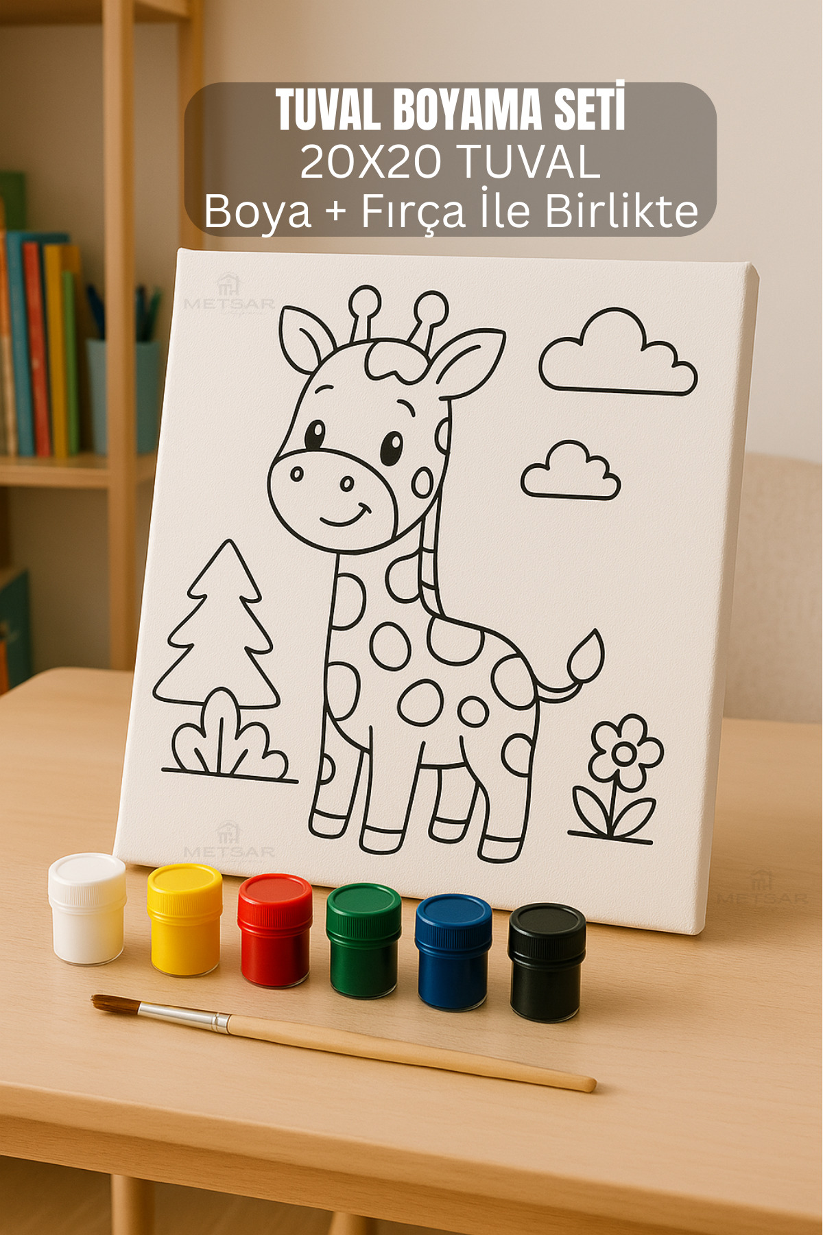 Metsar Home Zürafa Çocuk Tuval Boyama Seti - Çocuk Gelişim, Tuval, Boya ...