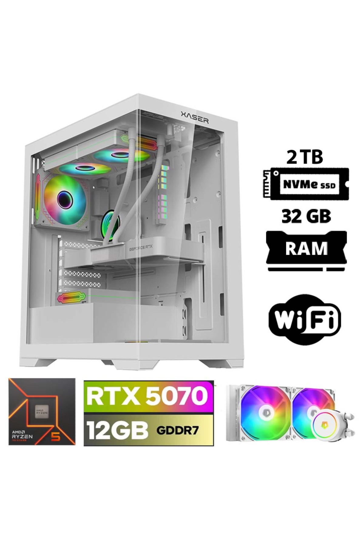 XASER Lexus x90 Ryzen 5 7500F 32GB DDR5 Ram 2TB M.2 NVMe SSD 12GB ...