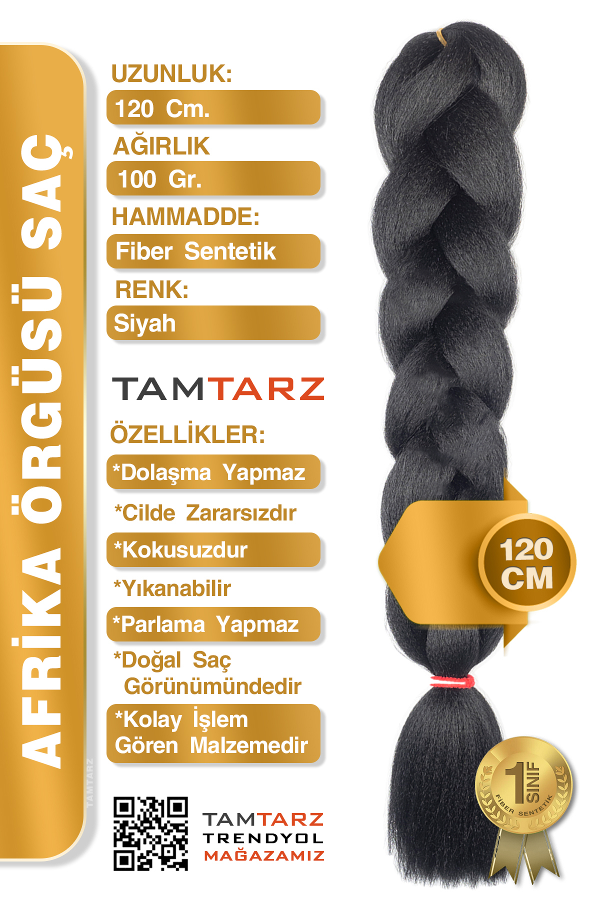 TAM TARZ Afrika Örgüsü Rasta Ve Box Braid İçin Fiber Sentetik Saç ...