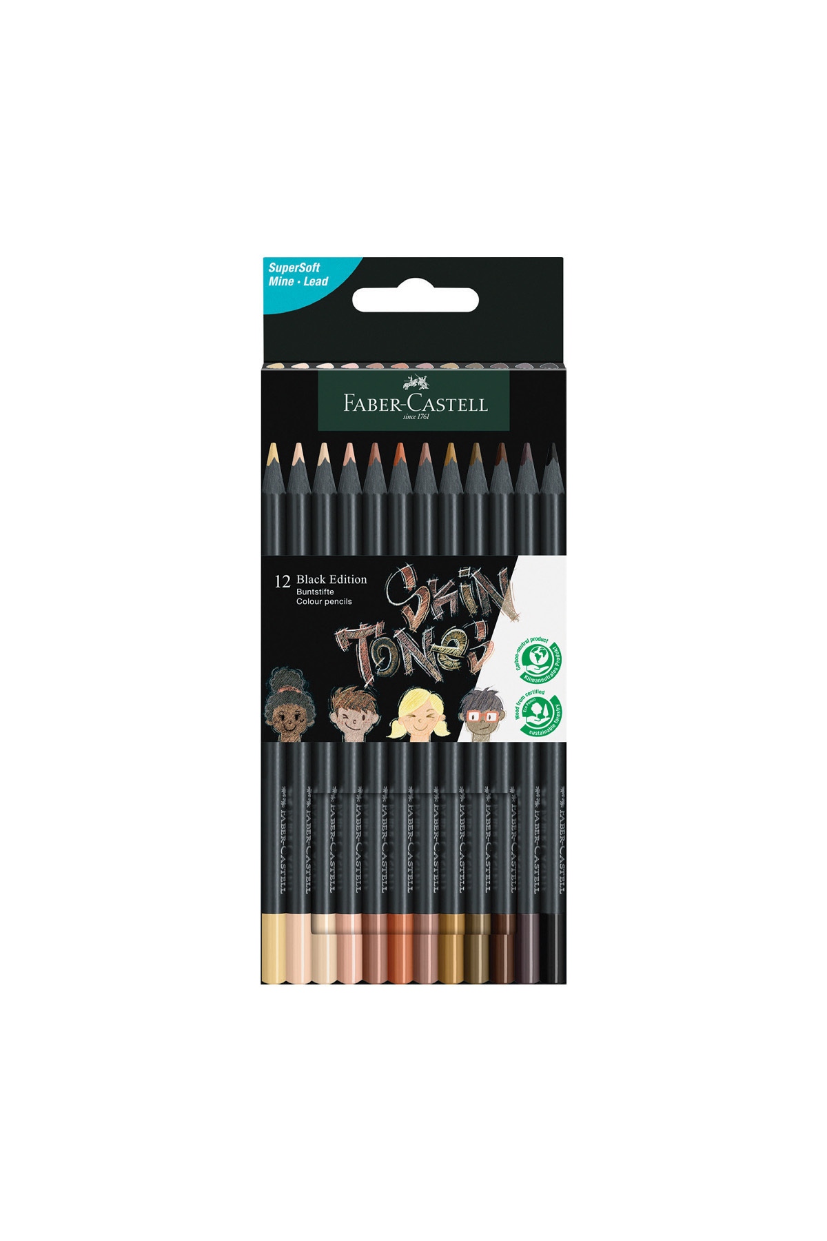 Faber Castell Black Edition Boya Kalemi 12'li Skin Tones Ten Renkleri ...
