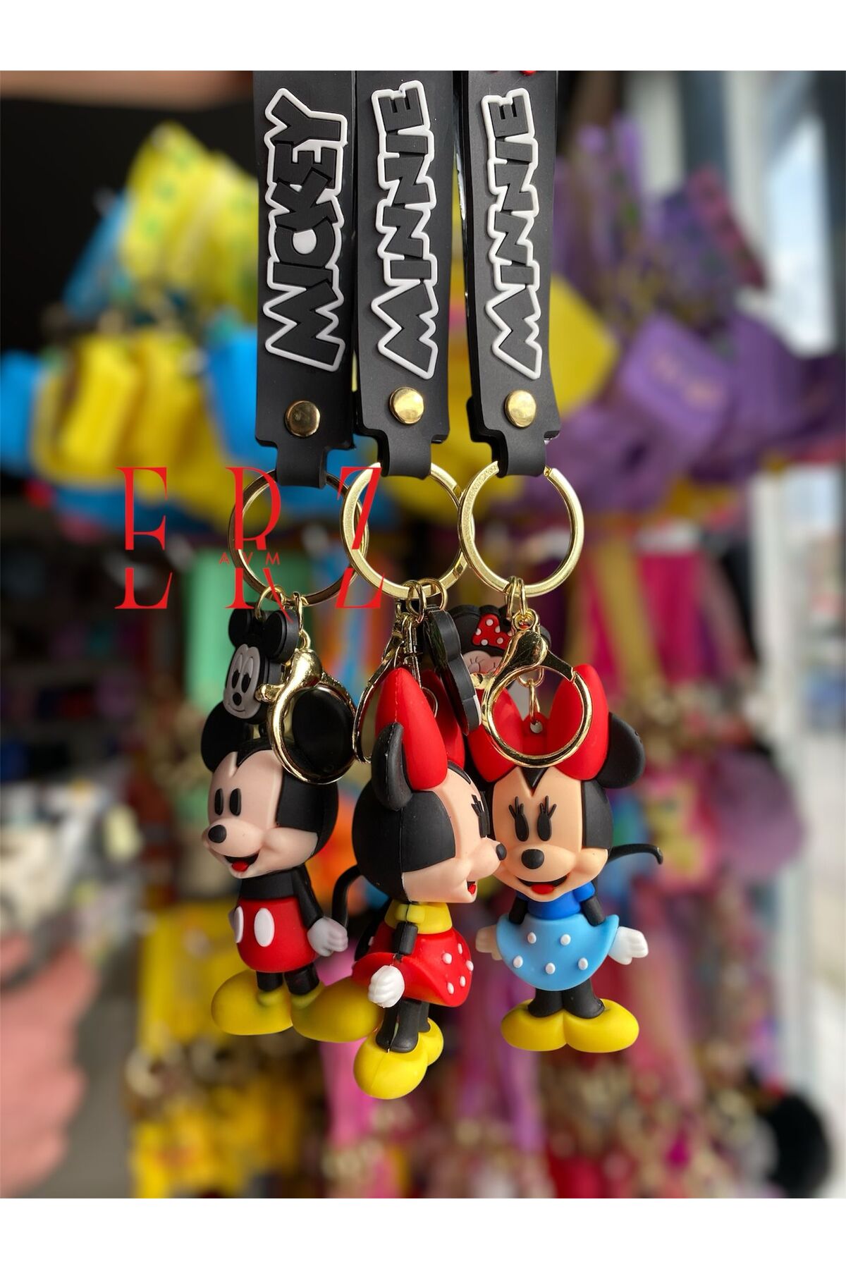 ibiş kids MİCKEY MOUSE MİNİ FARE ANAHTARLIK 3D MASKOT DİSNEY GOLD LÜX ...
