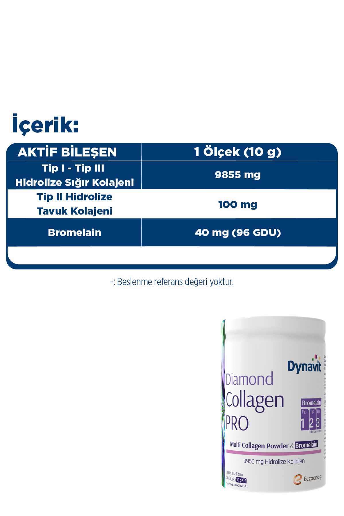 Dynavit Diamond Collagen PRO Multi Collagen Powder&Bromelain 300g ...