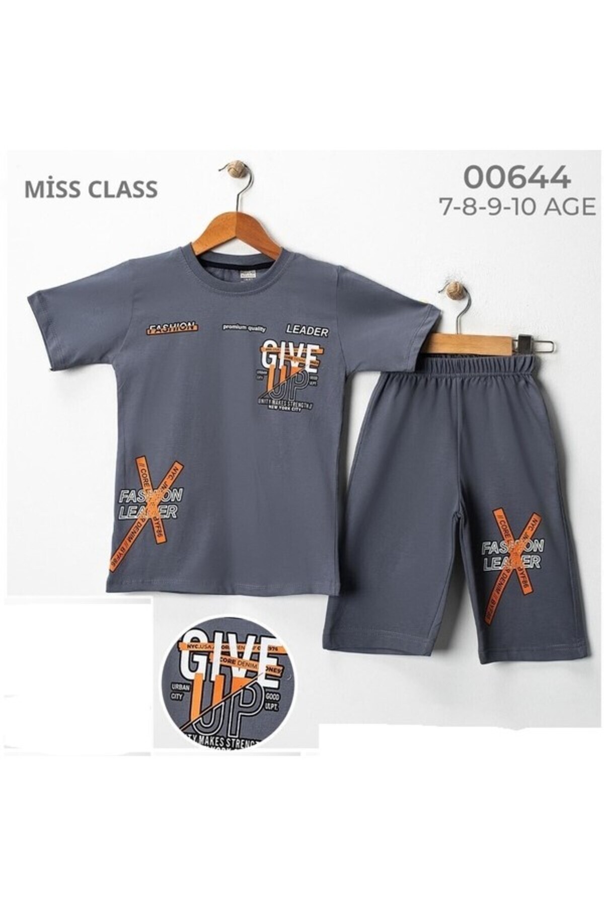 missclass MİSSCLASS 181-04-25 ERKEK ÇOCUK YAZI KAREKTERLİ T-SHİRT ŞORT ...