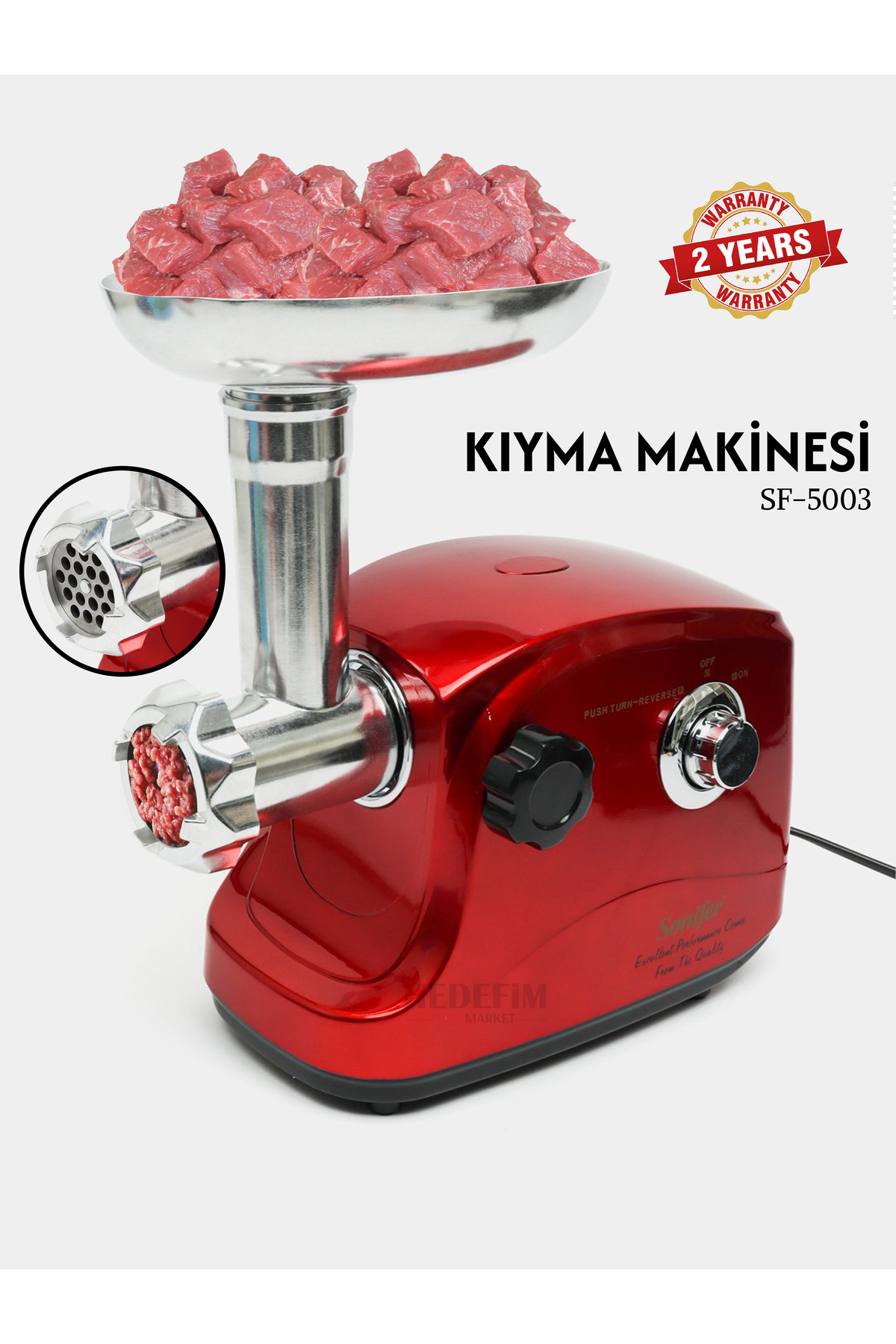 Millian Sonifer SF-5003 Ultra Teknoloji 1500 W Et Kıyma Makinesi Sucuk ...