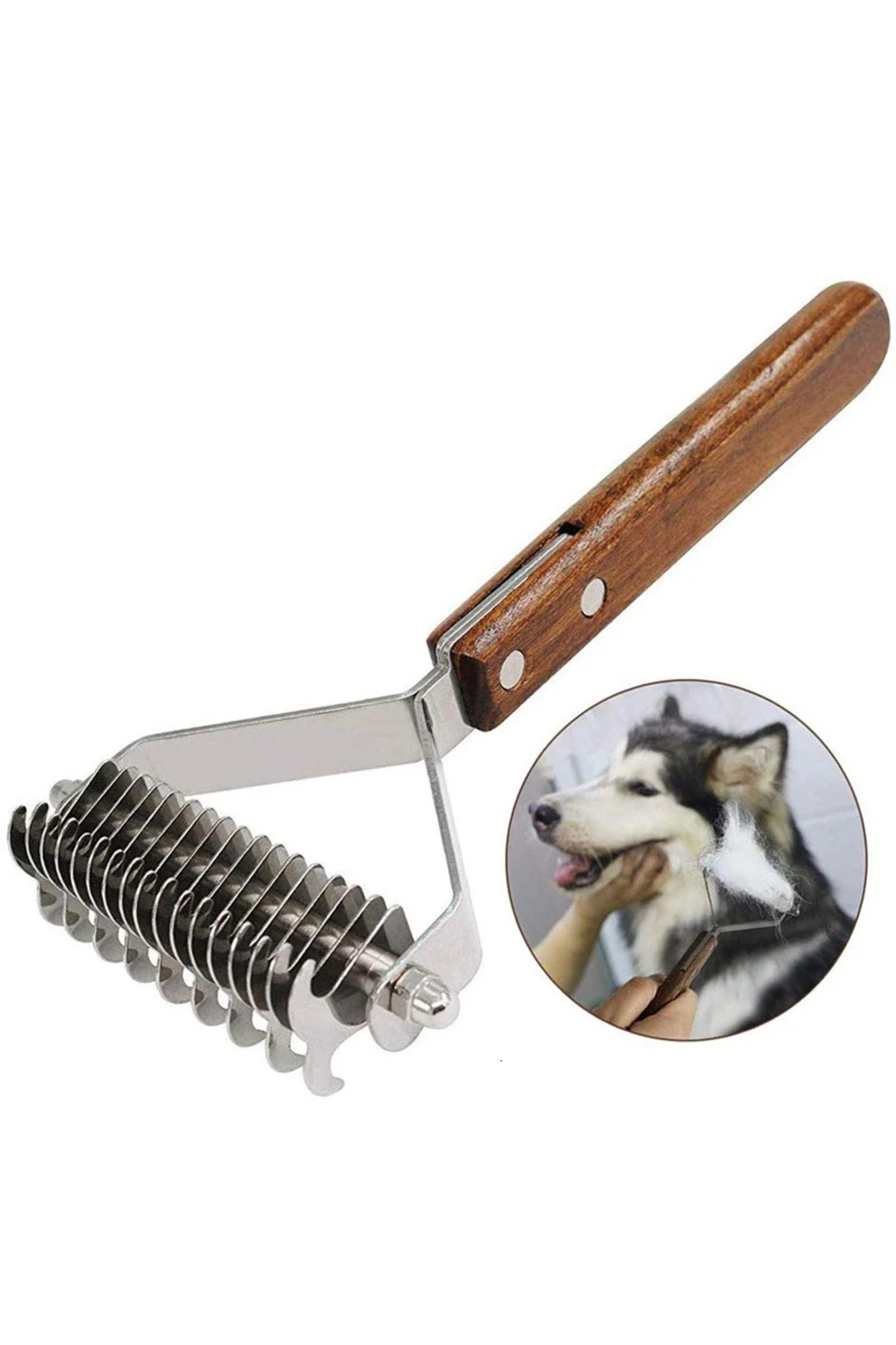 Monozone Metal Dişli Tüy Kıtık Toplayıcı Kedi Köpek Tarağı Çift Taraflı ...