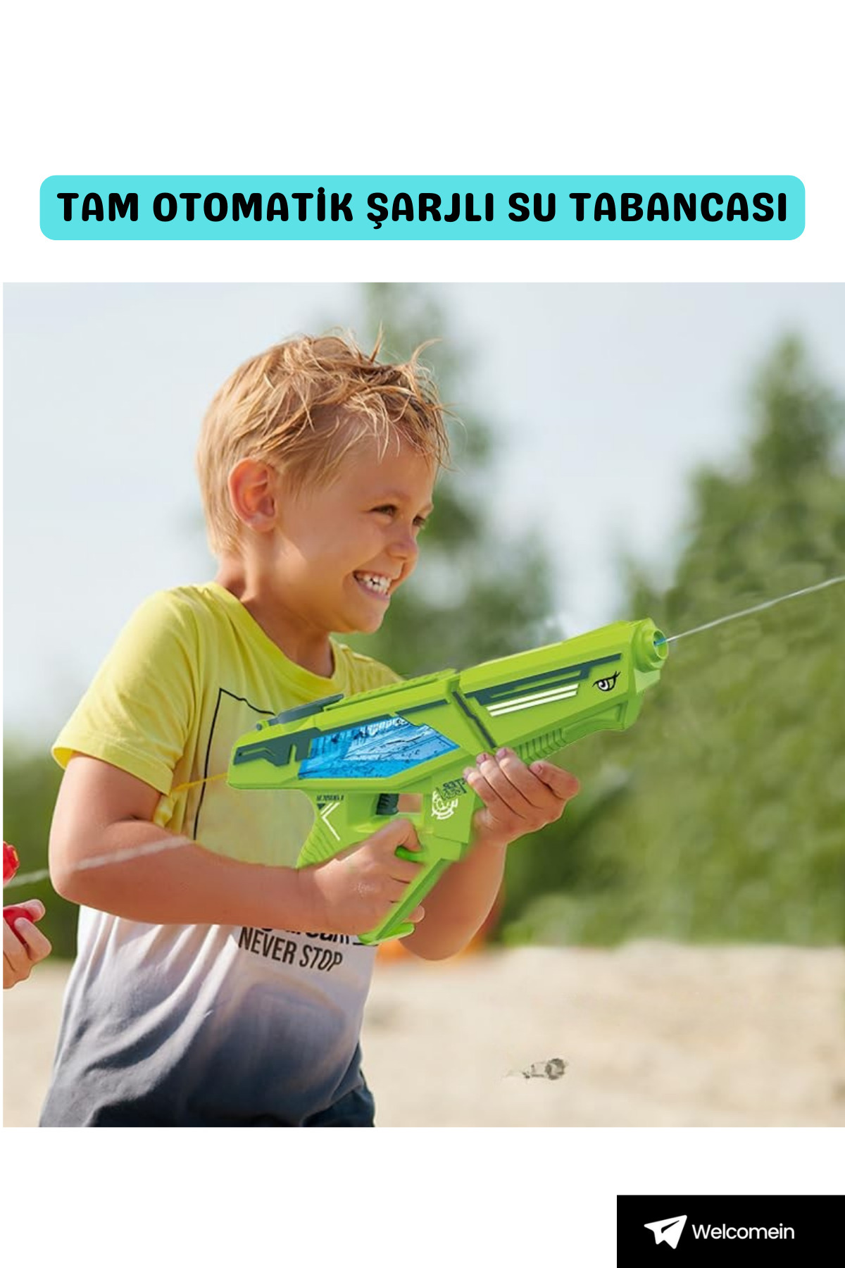 welcomein Oyuncak Tam Otomatik Şarjlı Su Tabancası 12 Metre Menzil 40 Cm Dev Su Tabancası ...