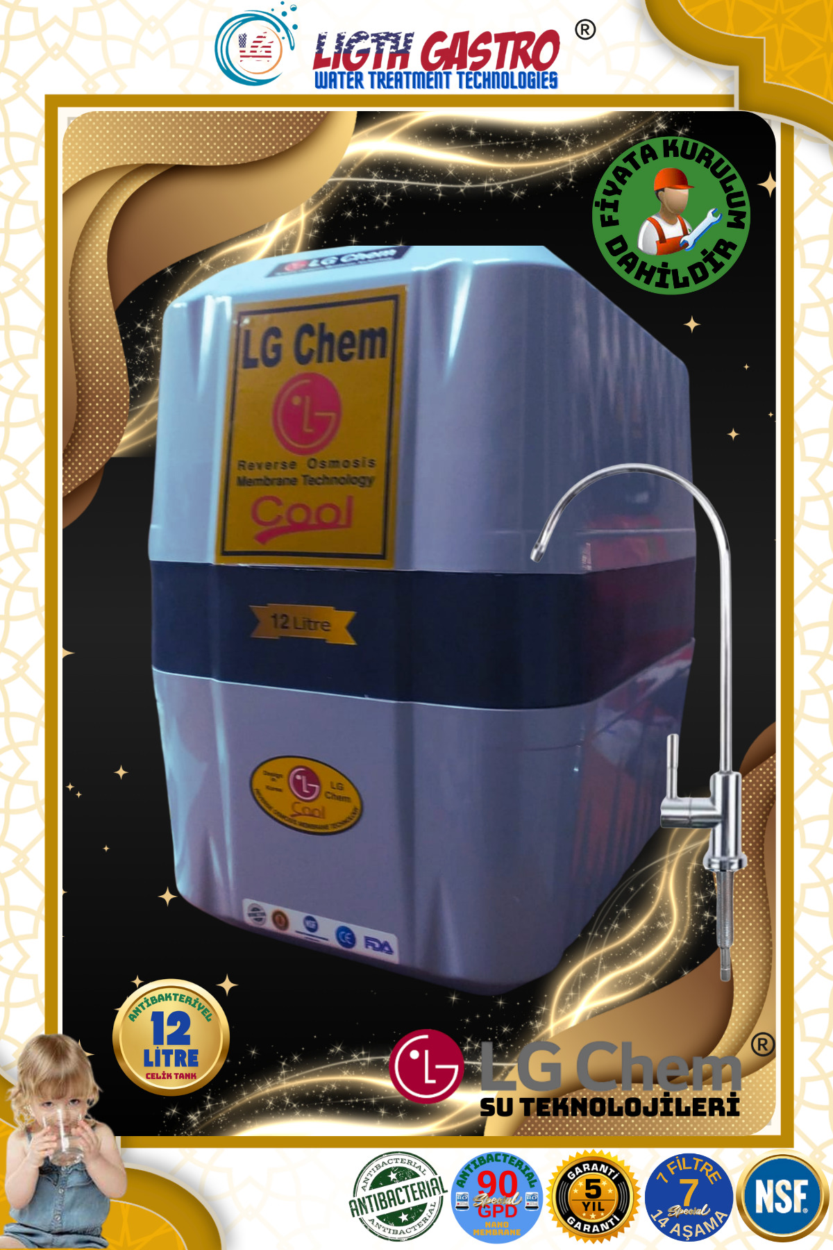 ligth gastro LG Chem COOL SPECIAL POMPALI & ÜCRETSİZ MONTAJLI 12 LİTRE ...
