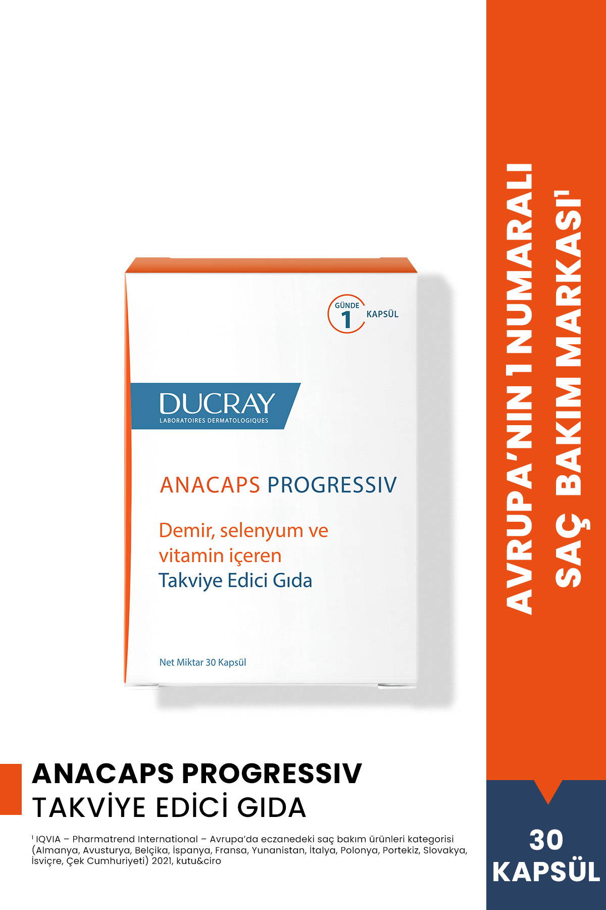 Ducray Anacaps Progressiv Saç Dökülmesi Karşıtı Takviye Edici Gıda 30 ...