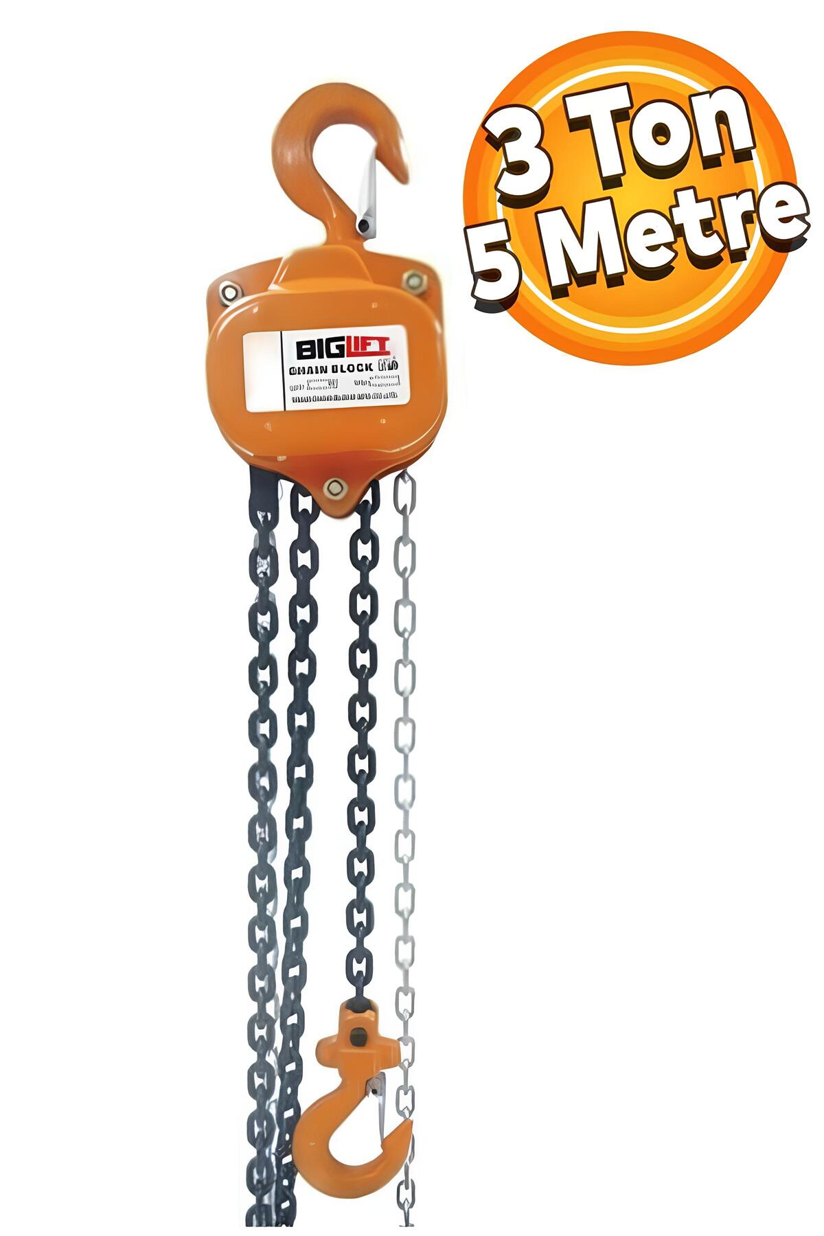 Biglift Zincirli Caraskal Vinç 3 Ton X 5 Metre Zincir Kurban Asma Kanca ...