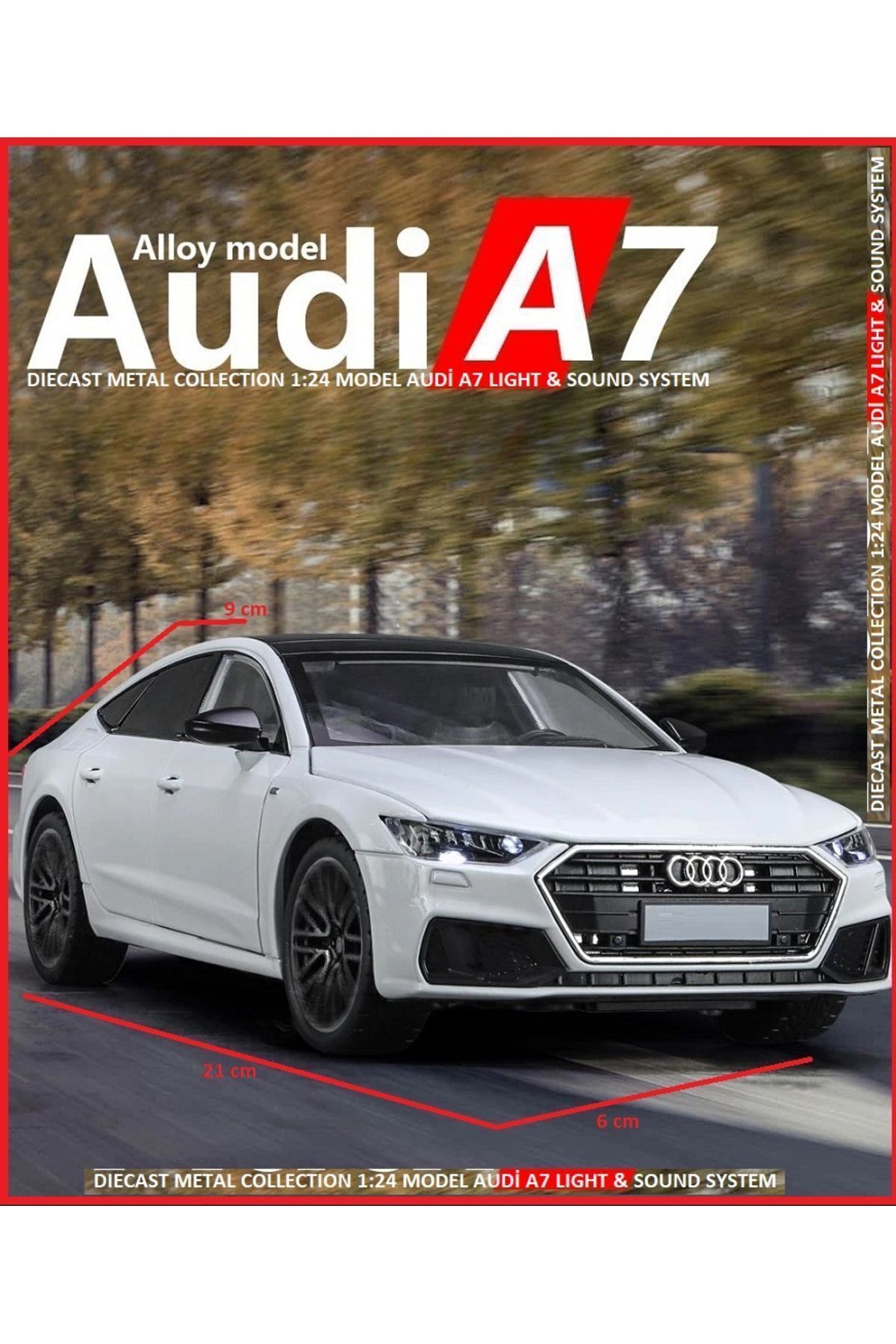 OYUNCAKSAHİLİ Audi A7 Model Metal Araba Diecast 1.24 Koleksiyon Metal 6 ...