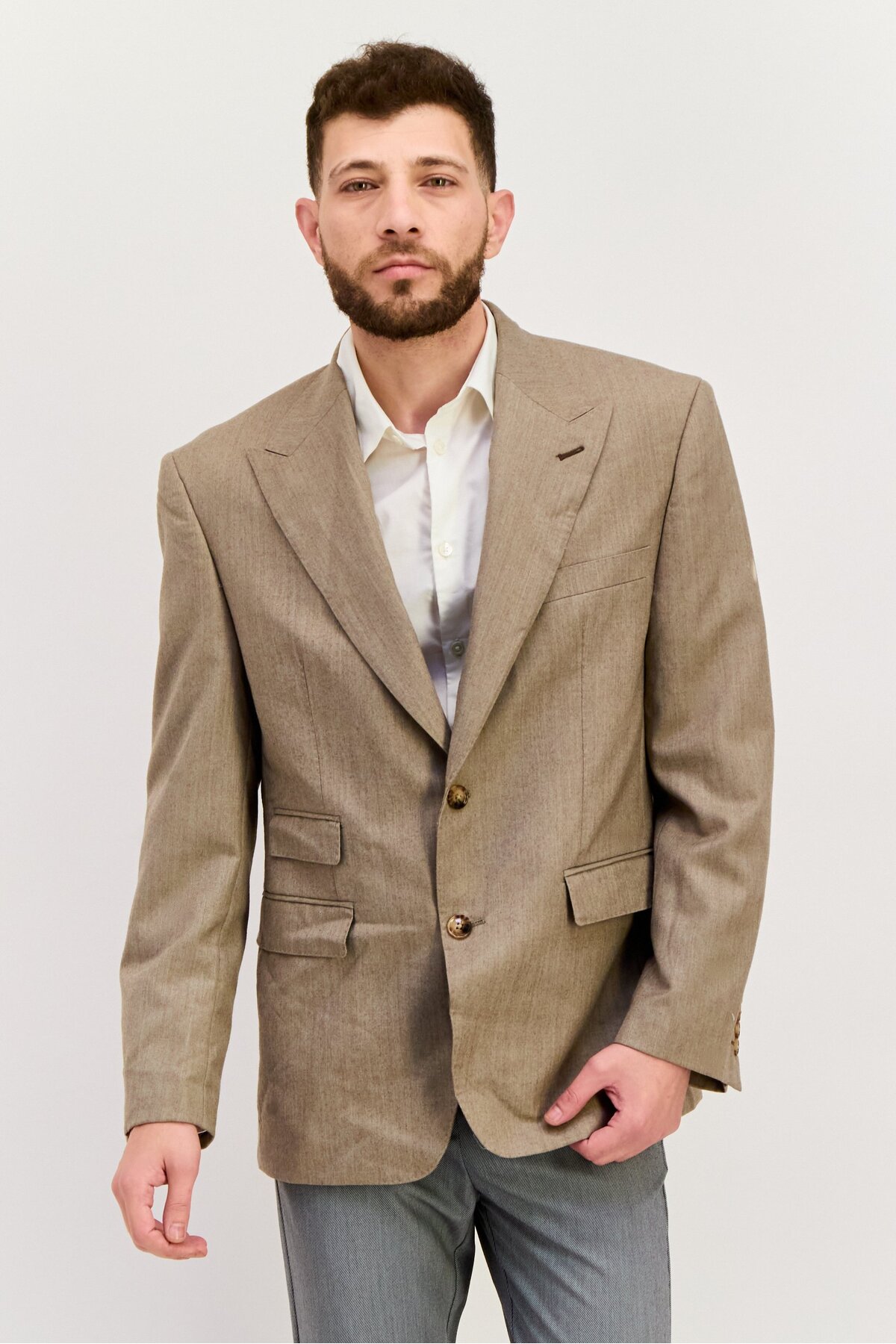 Tayion By Montee Holland Men Regular Fit Solid Semi-Formal Blazer, Grey ...