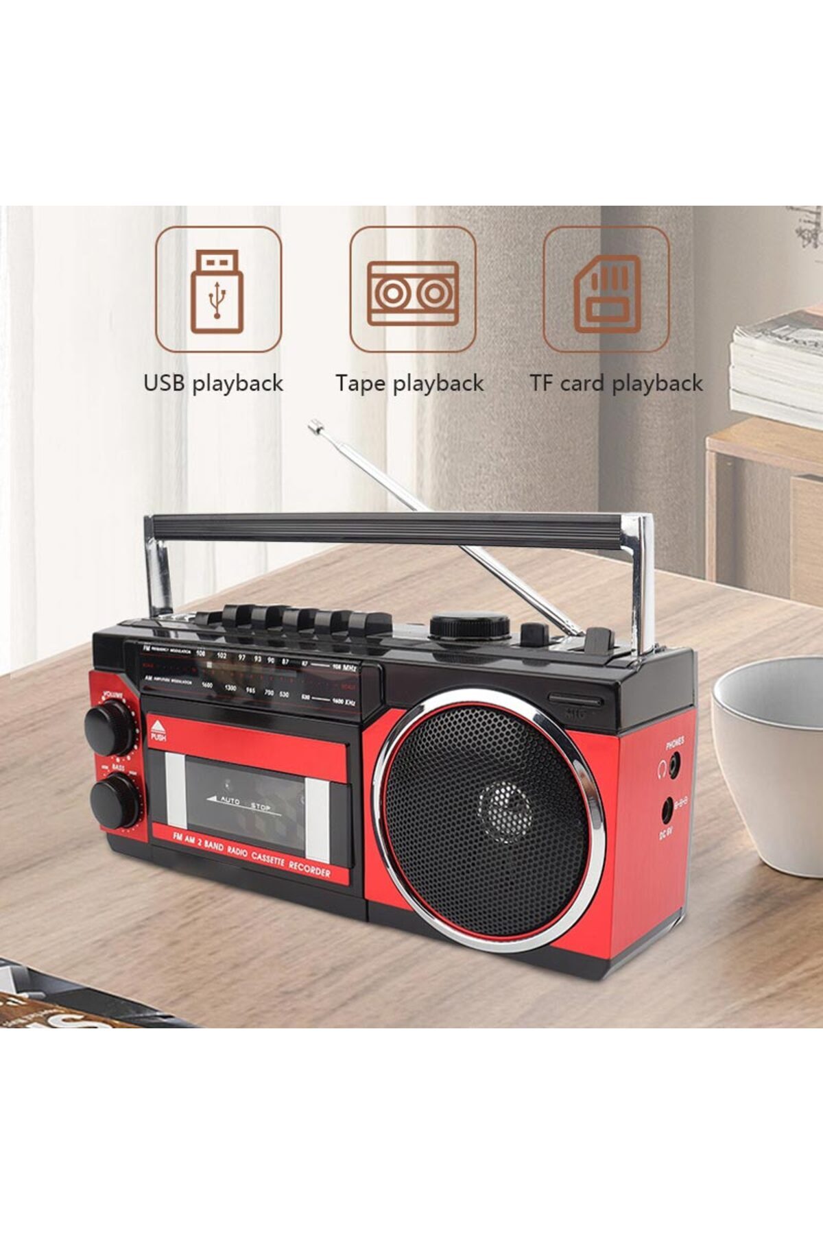HavuzElektronik PuXing PX-250BT Müzik Seti Kasetçalar FM Radyo USB MP3 ...