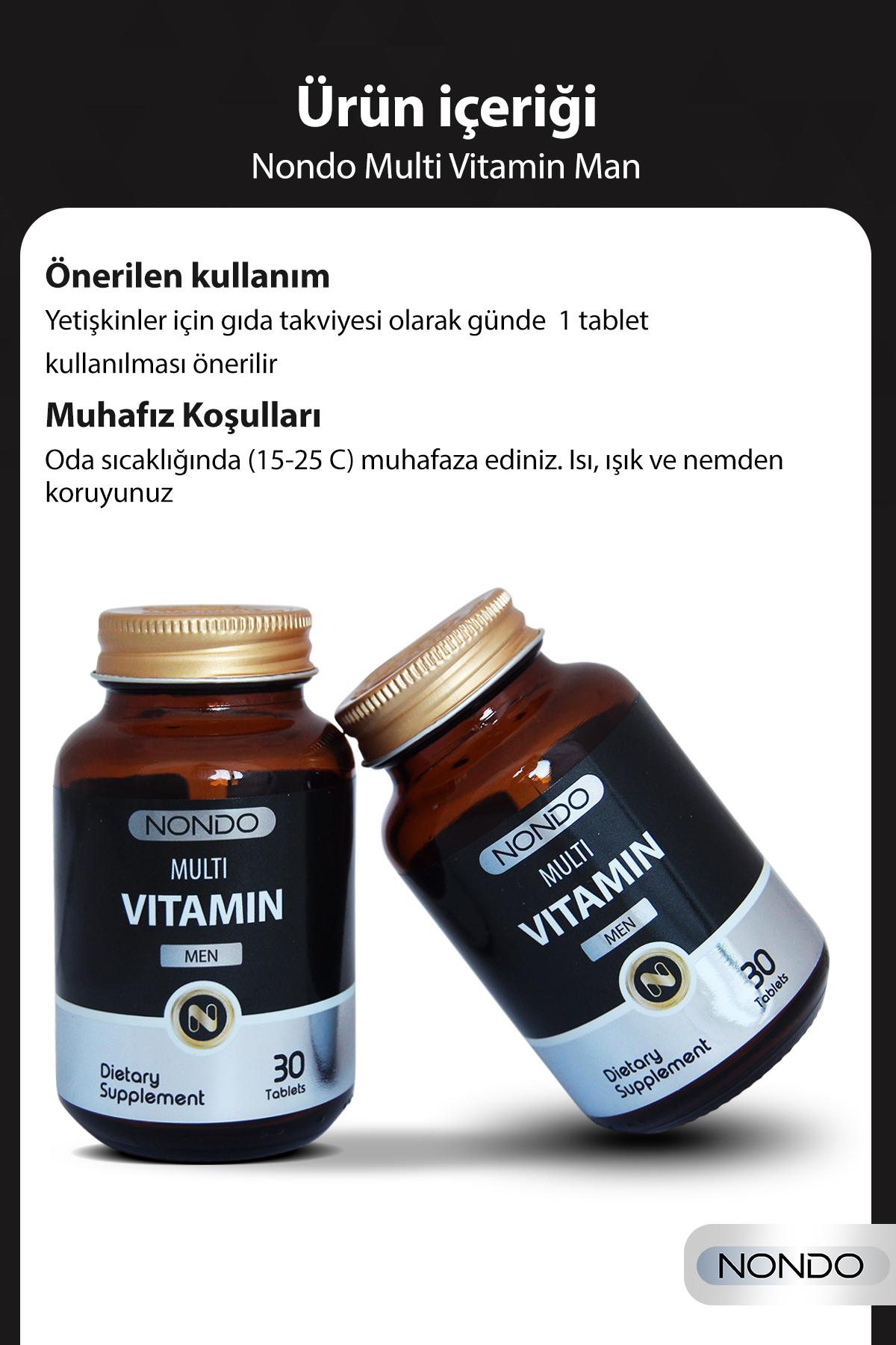 Nondo Multivitamin Men 30 Tablet ( Multimen Panax Ginseng Saw Palmetto ...