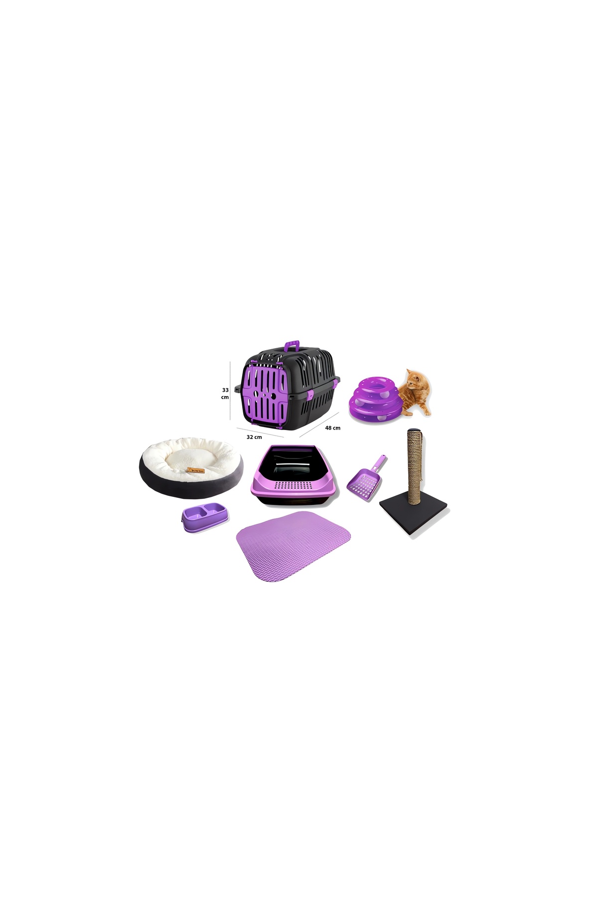 TimBox Başlangıç Set Açık Tuvalet,Taşıma Çantası,Yatak,Tırmalama,Paspas ...