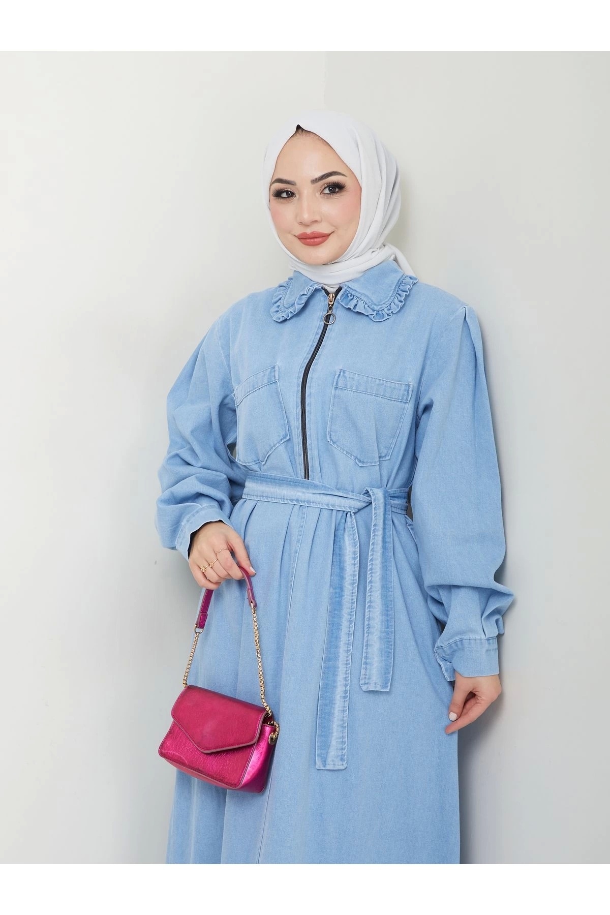 EFSUN MODA CEOLİ FERMUARLI TESETTÜR AÇİK КОТ ЕЛЬБІСЕ – Купуй на Trendyol