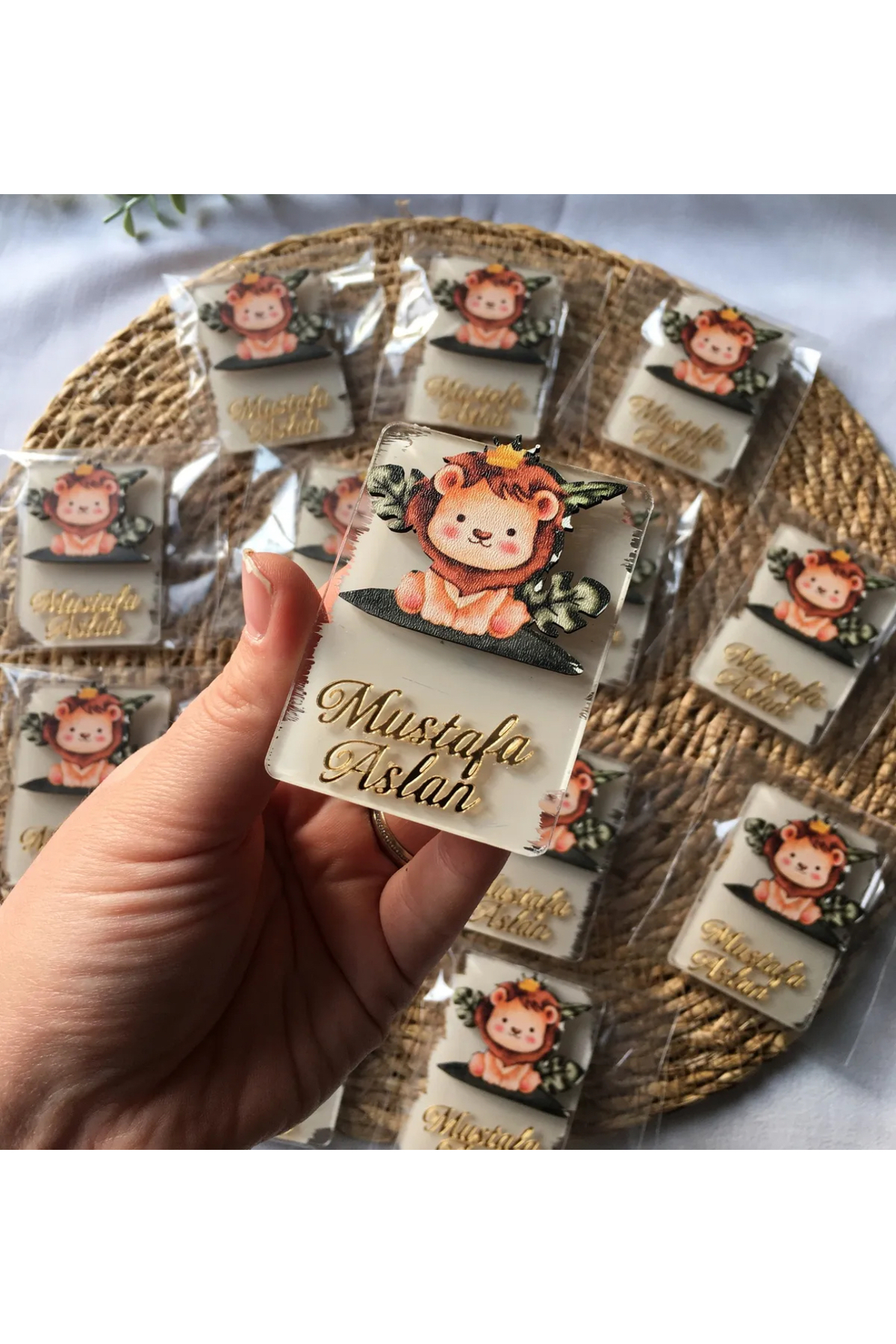 Magnet Aslan Figürlü Dikdörtgen Pleksi Bebek (10 ADET) - Fiyatı, Yorumları