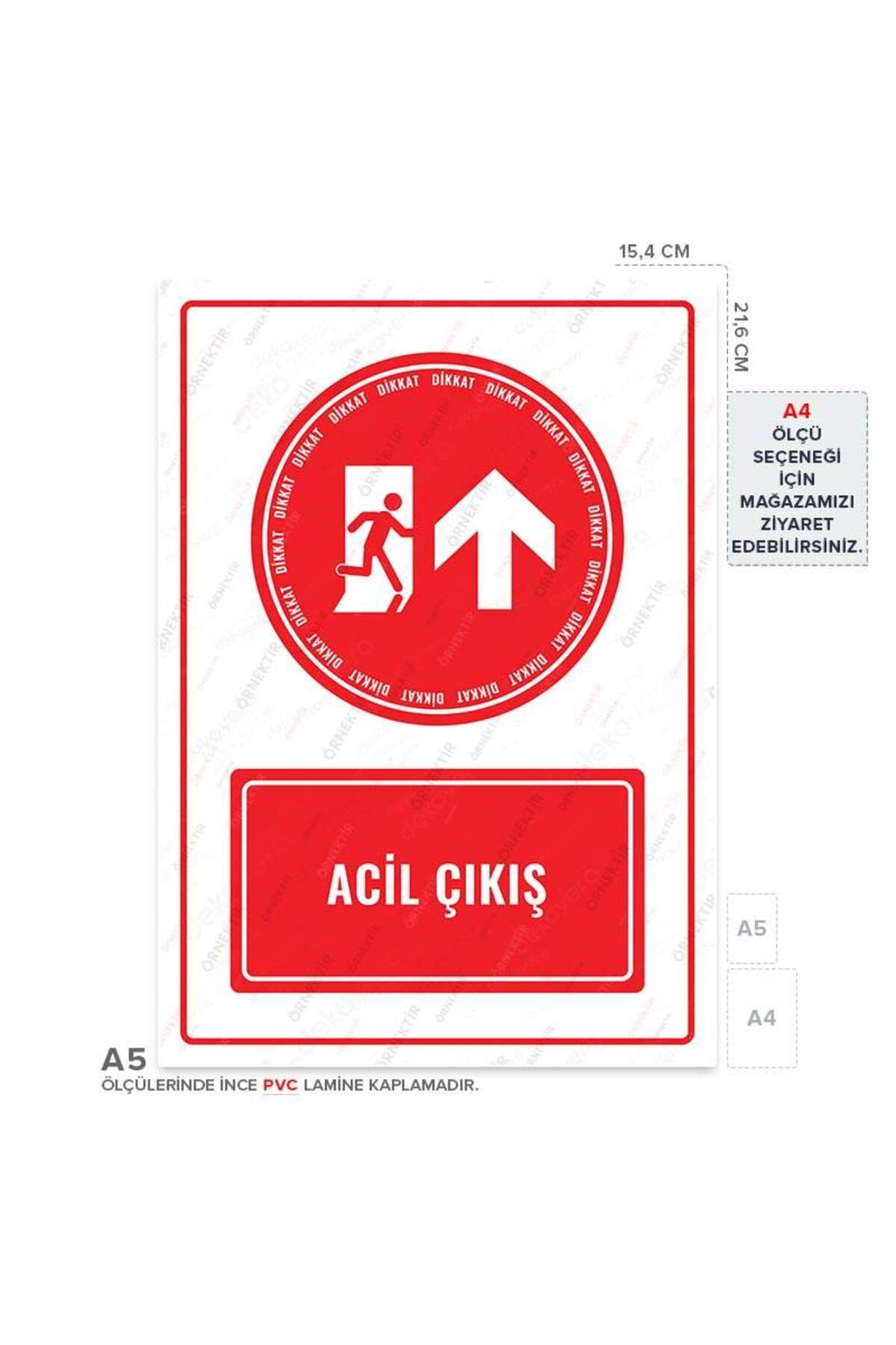 Posterya Ul01658-A5 - Emergency Exit Right Direction up Warning Sign ...