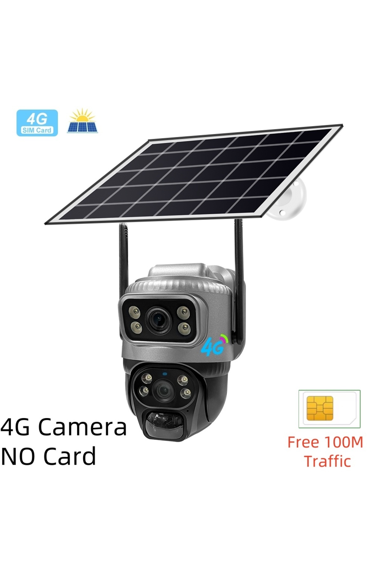 Choice 4G Camera No Card Dual Lens 4G Solar Camera With 4G Sim Card PIR ...
